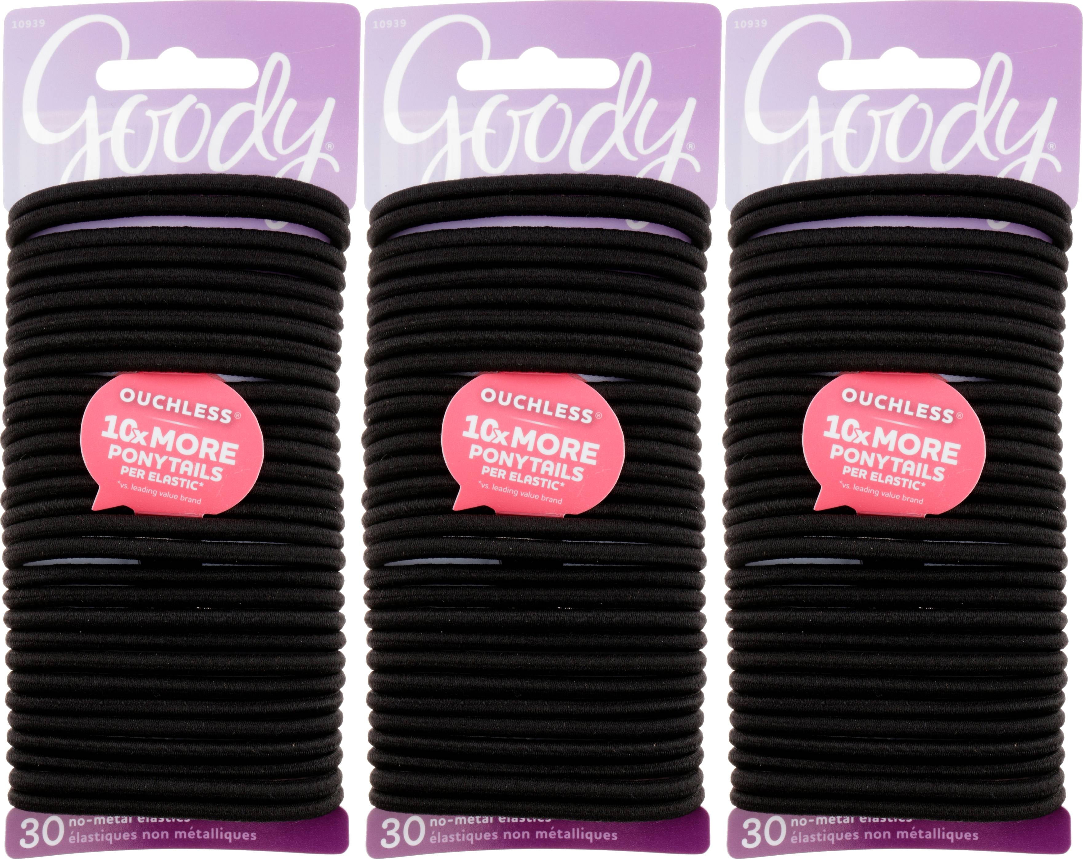Goody Ouchless Elastic Thick, Black, 90 Count - Walmart.com