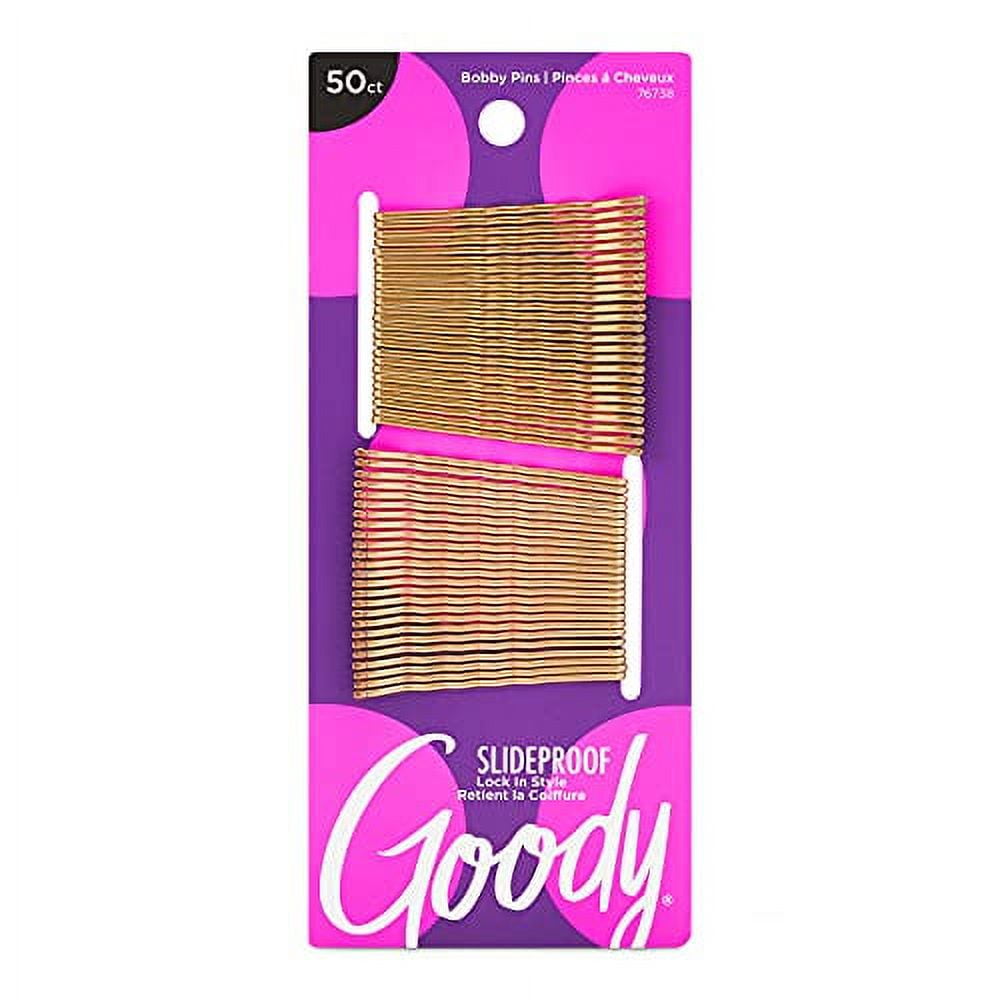 Goody Ouchless Hair Bobby Pins - 50 Count, Metallic Blonde - Slideproof ...