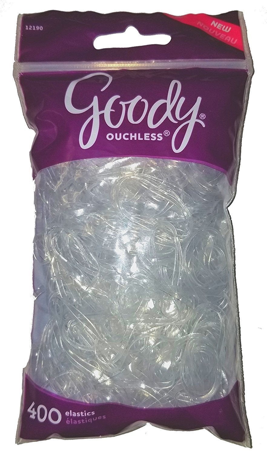 Goody Ouchless Large Clear Elastic 400 Count - Walmart.com