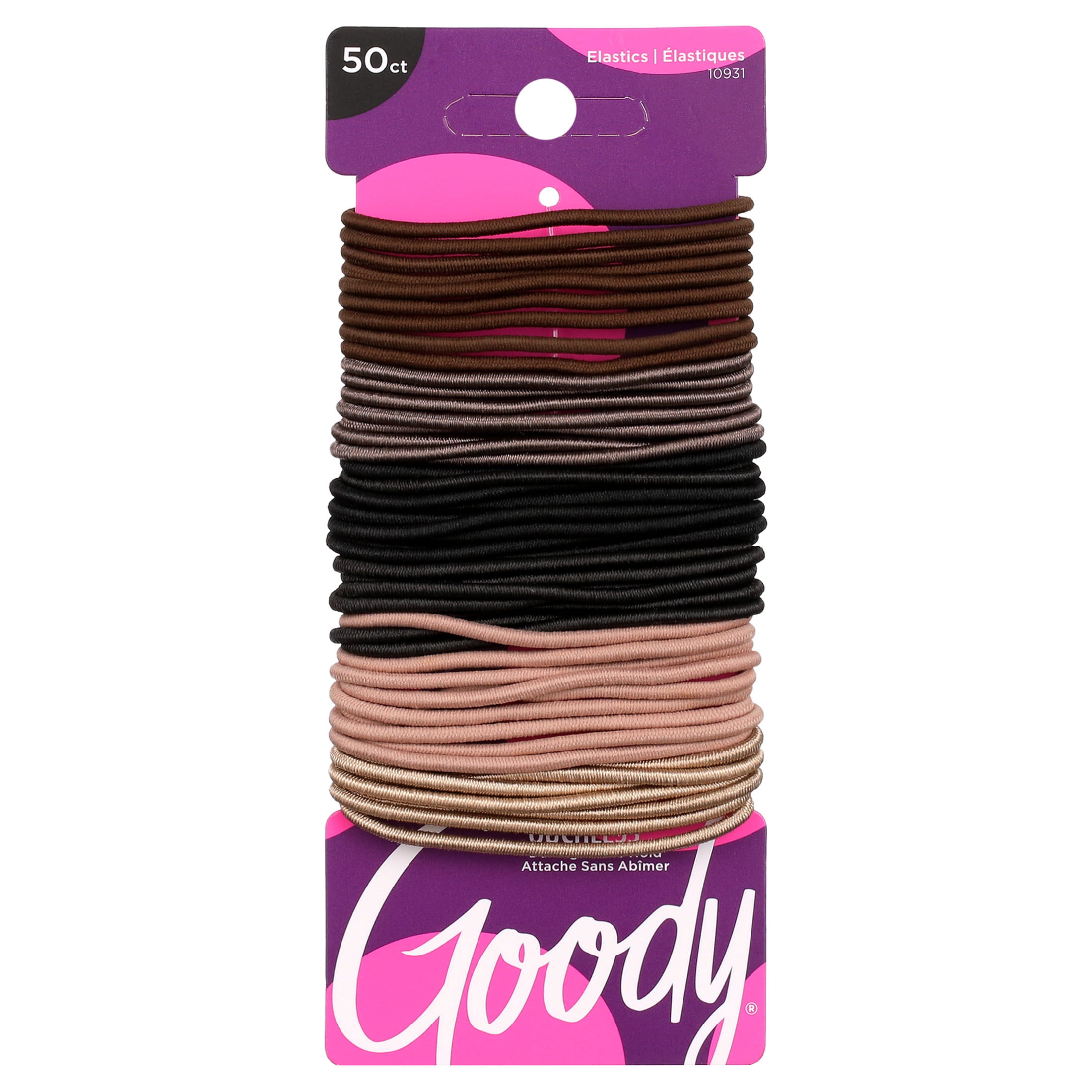 Goody Ouchless Elastics, 50 Count, Flexible and Soft Hair Ties ...
