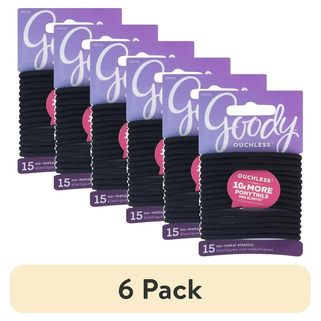(6 pack) Goody Ouchless Braided Elastics, Ponytail Holder, Hair Band ...