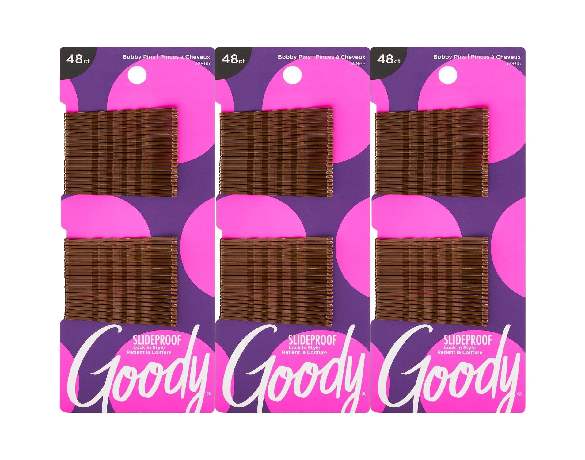Goody Ouchless Pain-free Pin Ups Brown Bobby Pins - 48 Count (3 Pack ...