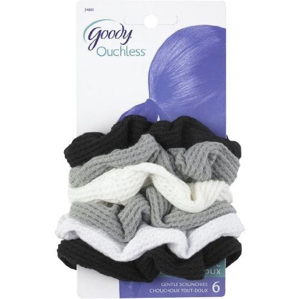 Goody Ouchless Waffle Scrunchies 6 piece (Pack of 2), Colors may vary ...