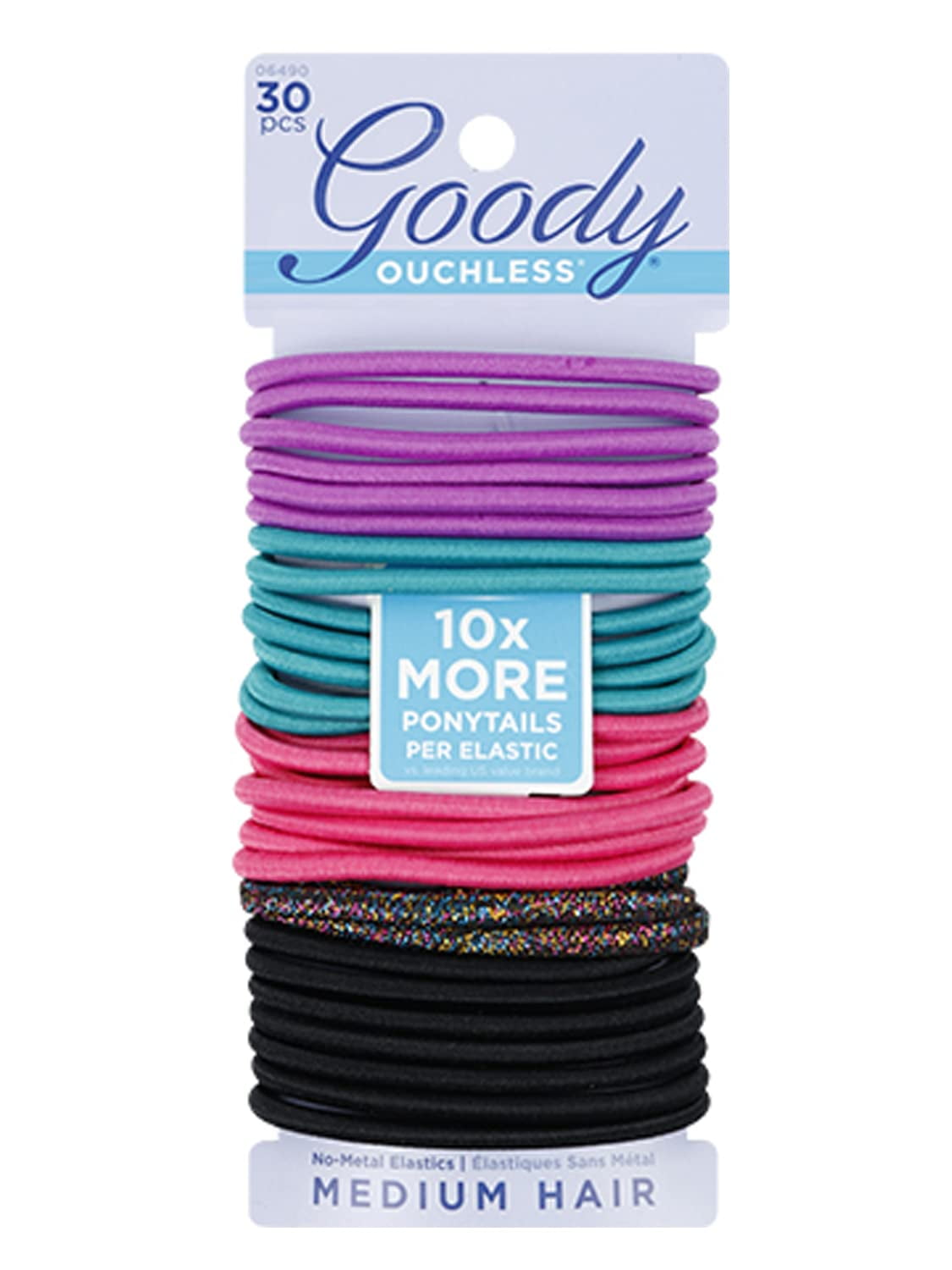 Goody Ouchless Womens Elastic Hair Tie - 30 Count, Glitter Glam - 4MM ...