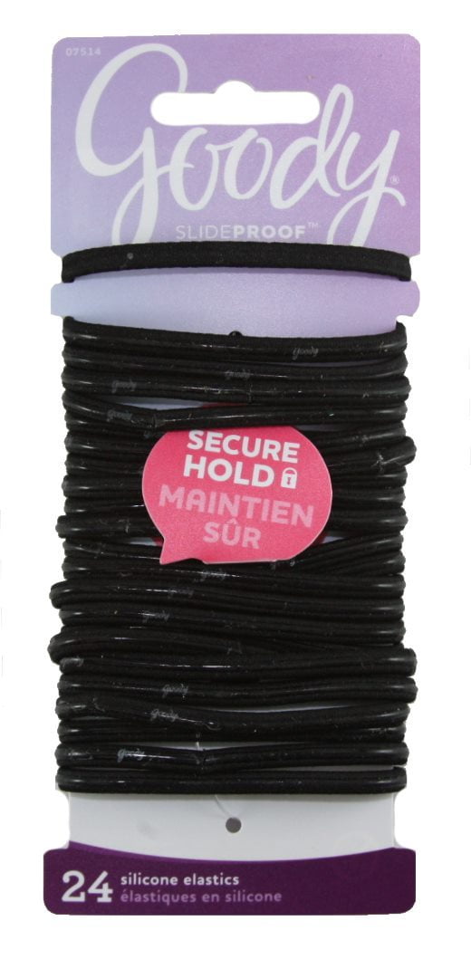 Goody Slide Proof Elastics, Goody Logo Black 4 mm, 24 count - Walmart.com