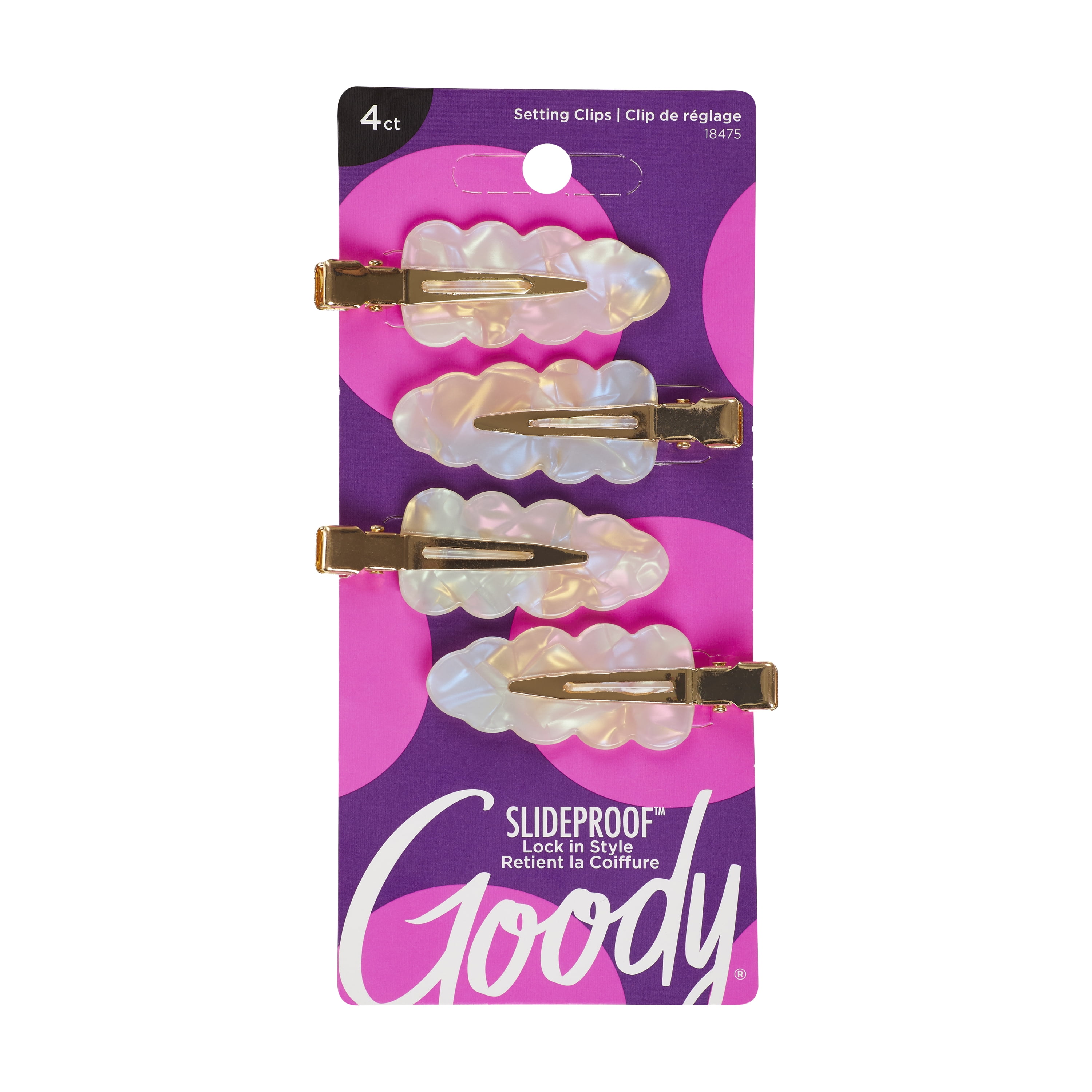Goody® Slideproof™ Creaseless Salon Clips Pearl White 4Ct - Walmart.com
