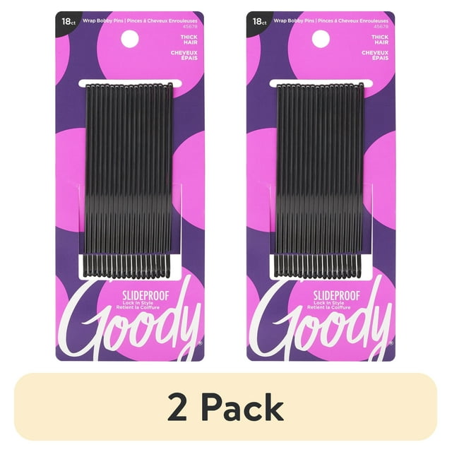 (2 pack) Goody Slide Proof Curved Bobby Pins for Thick Hair, Hair Pins ...