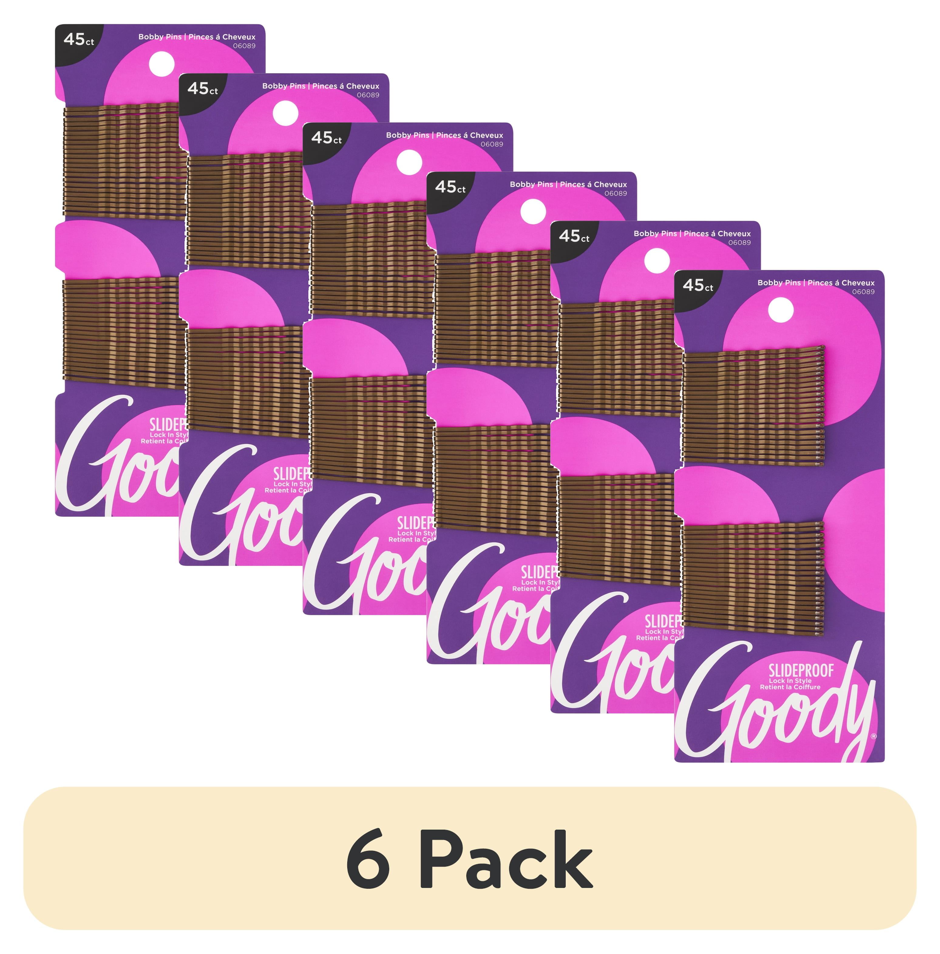 (6 pack) Goody Bobby Pins, Crimped Brown Hair Pins, Secure Hold, 45 Ct ...