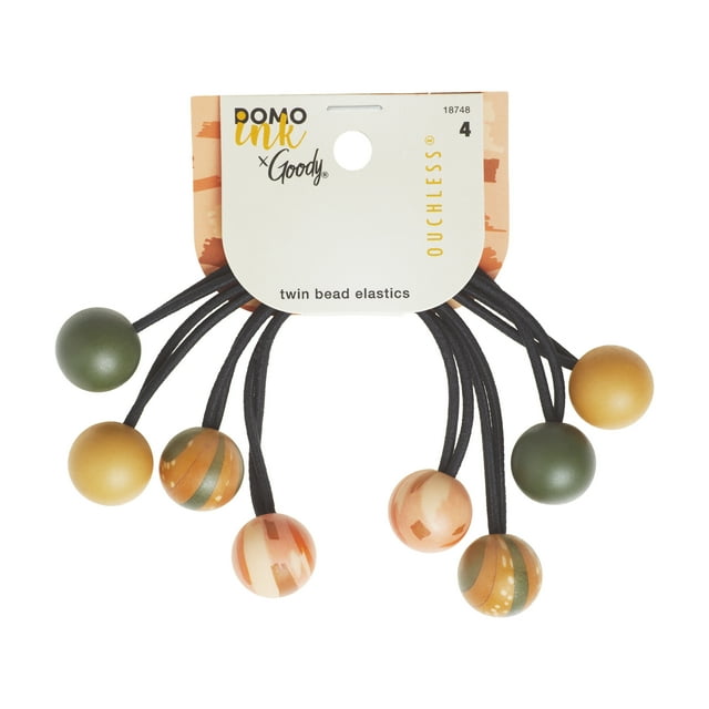 Goody Tru X Domo Ink Collab Ouchless???? Twin Bead Elastics Orange 2 Ct ...