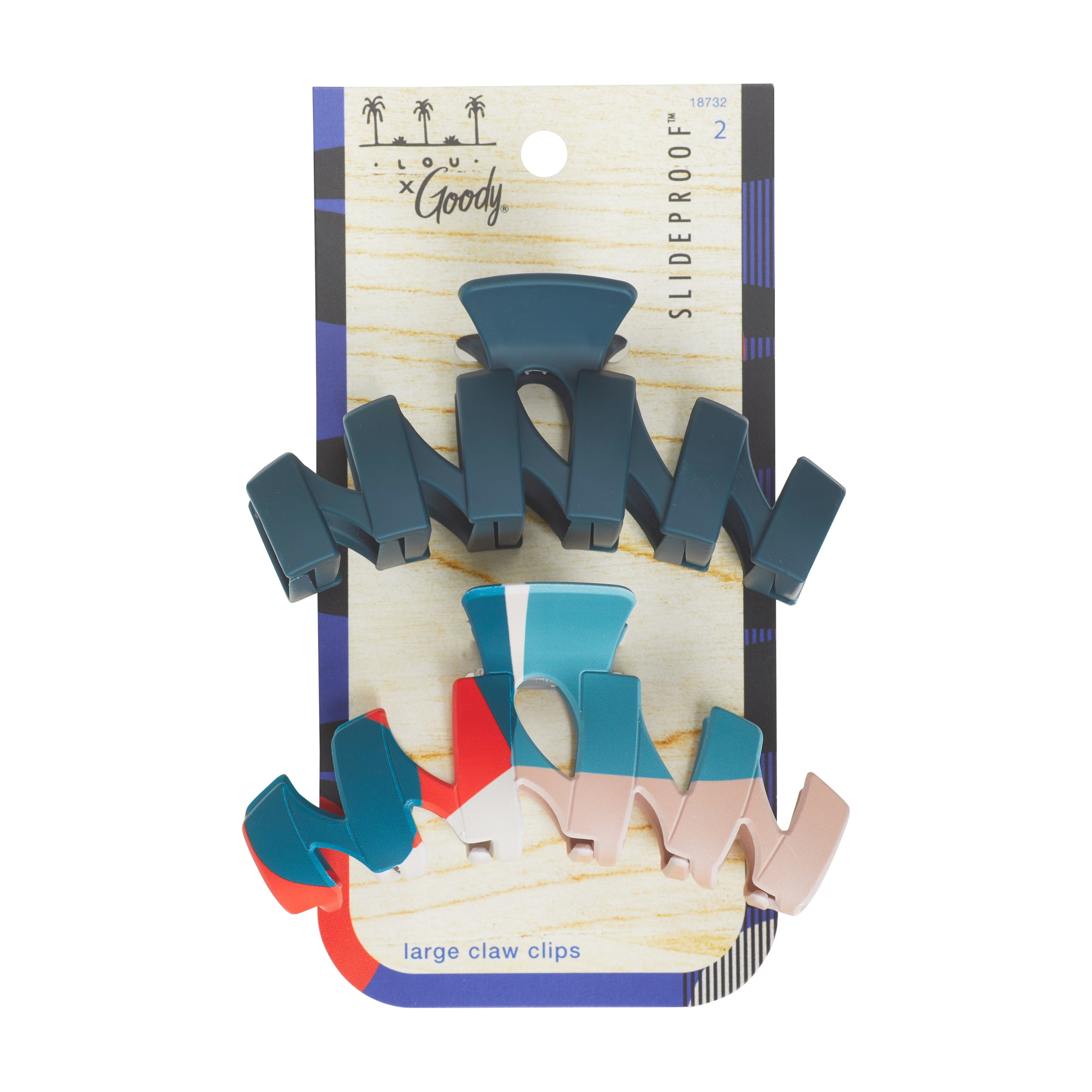 Goody Tru X Hola Lou Collab Large Slideproof Claw Clip 2 Ct - Walmart.com
