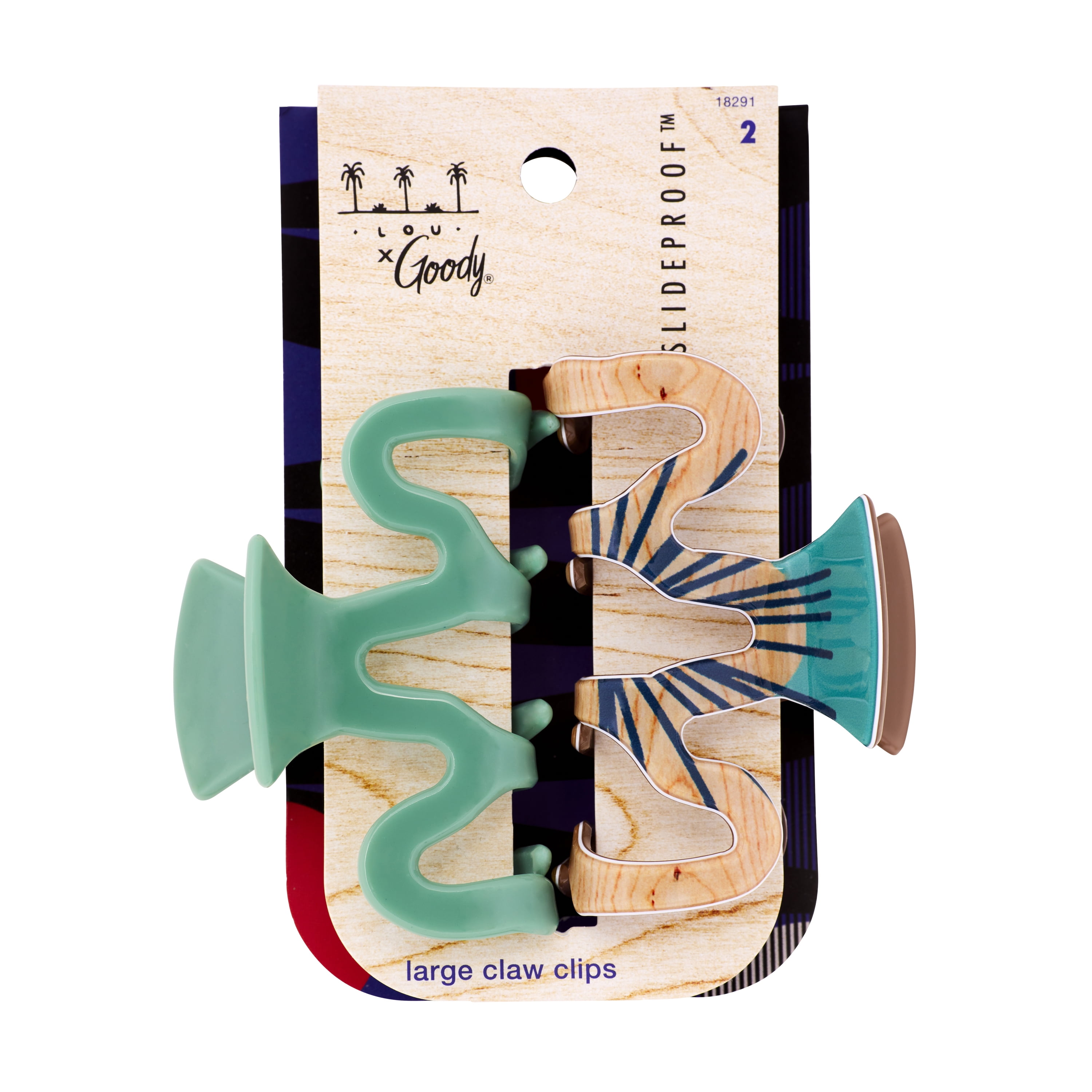Goody Tru X Hola Lou Collab Large Slideproof™ Claw Clip Teal, 2 CT ...