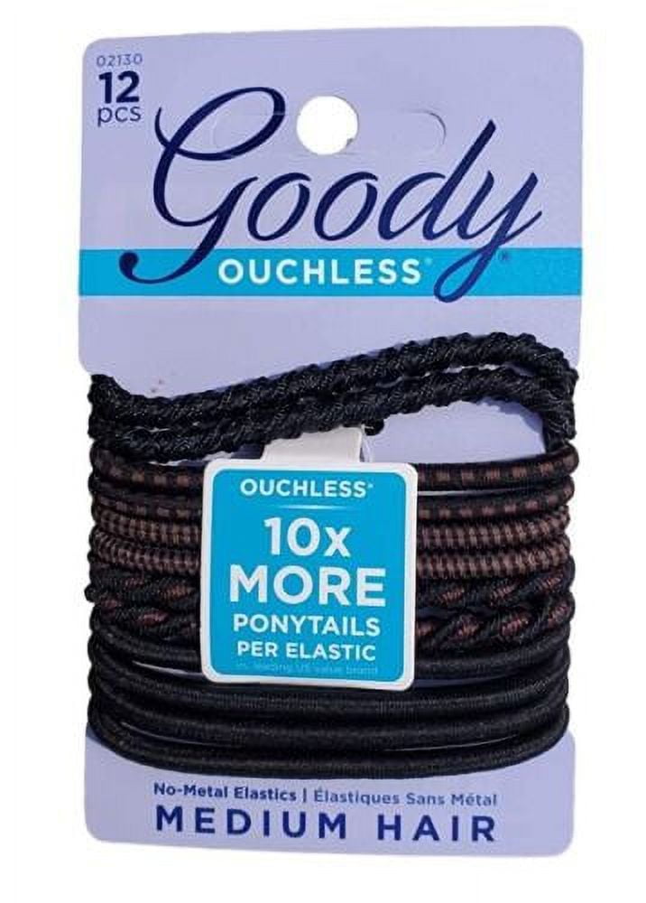 Goody Women's Ouchless Mixed Weave 4 mm Braided Elastics, 12 Count ...