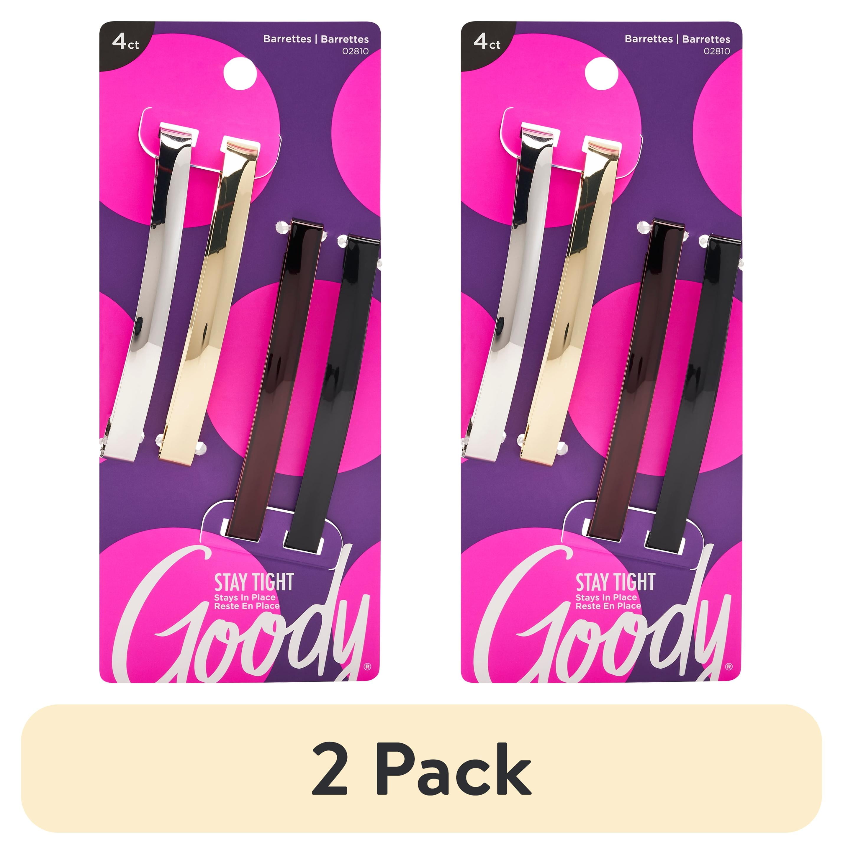 (2 pack) Goody Womens Classic Metal Domed Barrettes (3-1/4 inches) ([2 ...