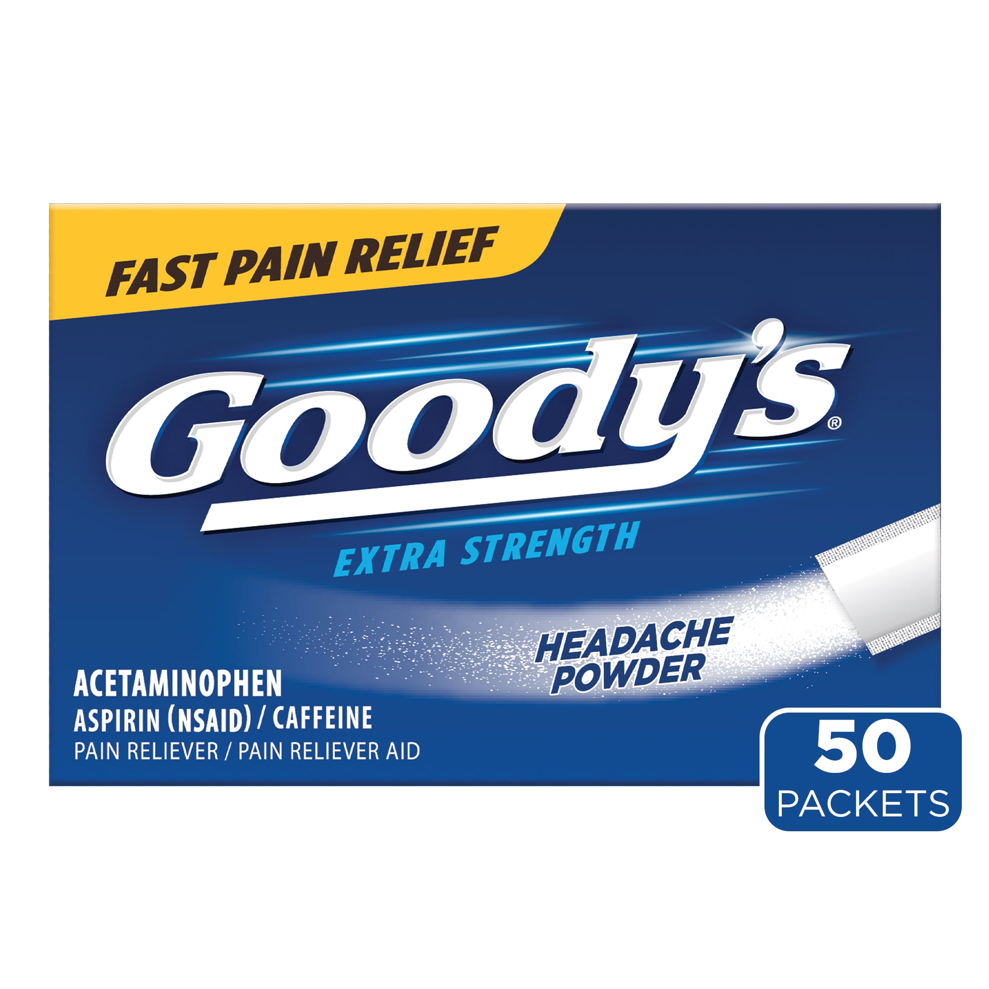 Goody's Extra Strength Headache Powder, 50 Powder Sticks - Walmart.com