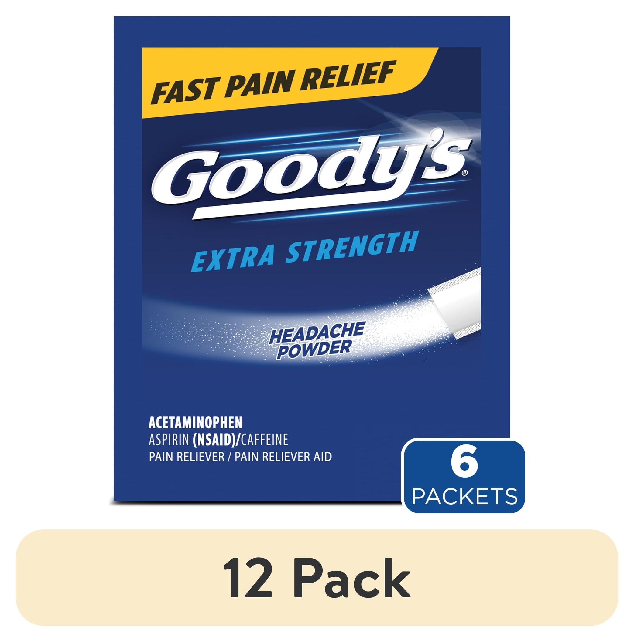 (12 pack) Goody's Extra Strength Headache Powder, 6 Powder Sticks ...