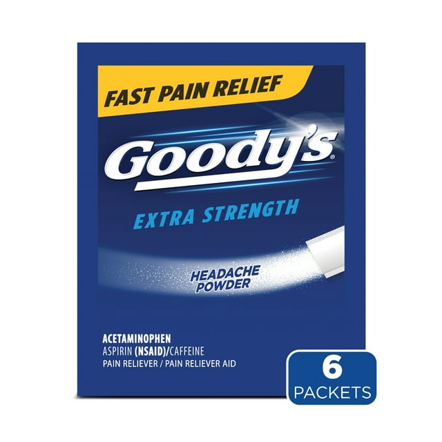 Goody's Extra Strength Headache Powder, 6 Powder Sticks - Walmart.com