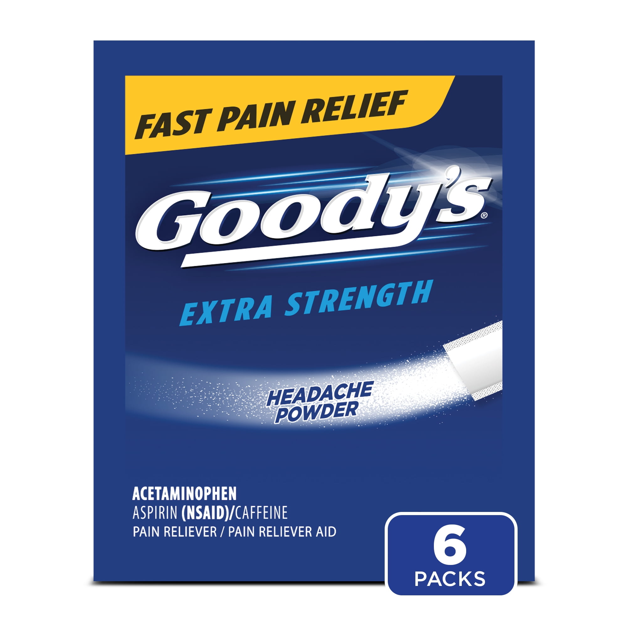 Goody's Extra Strength Headache Powder, 6 Powder Sticks - Walmart.com