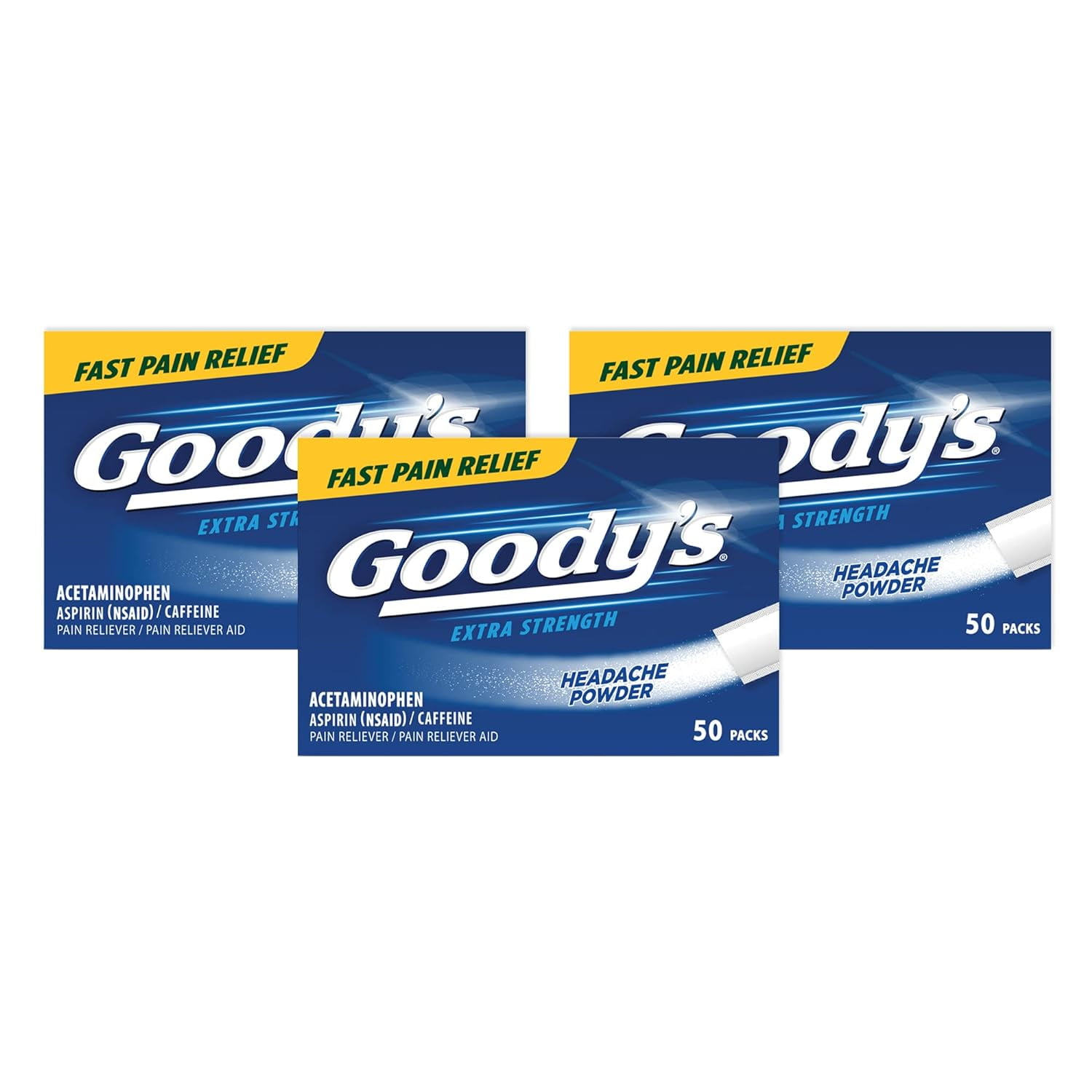 Goody's Extra Strength Headache Powders - 50 Powders - 3PC - Walmart.com