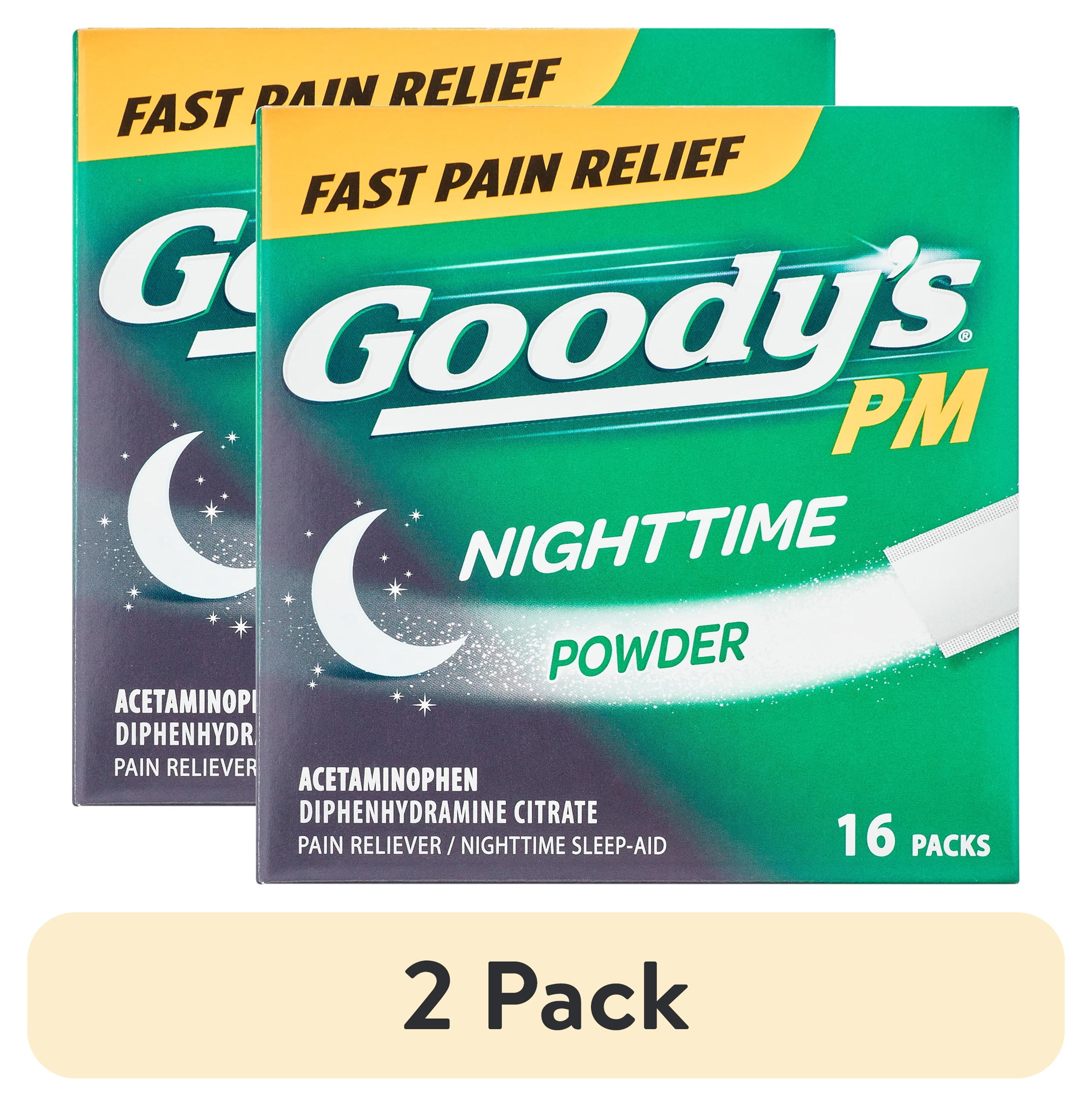 (2 pack) Goody's PM For Pain with Sleeplessness Nighttime Powder, Sleep ...
