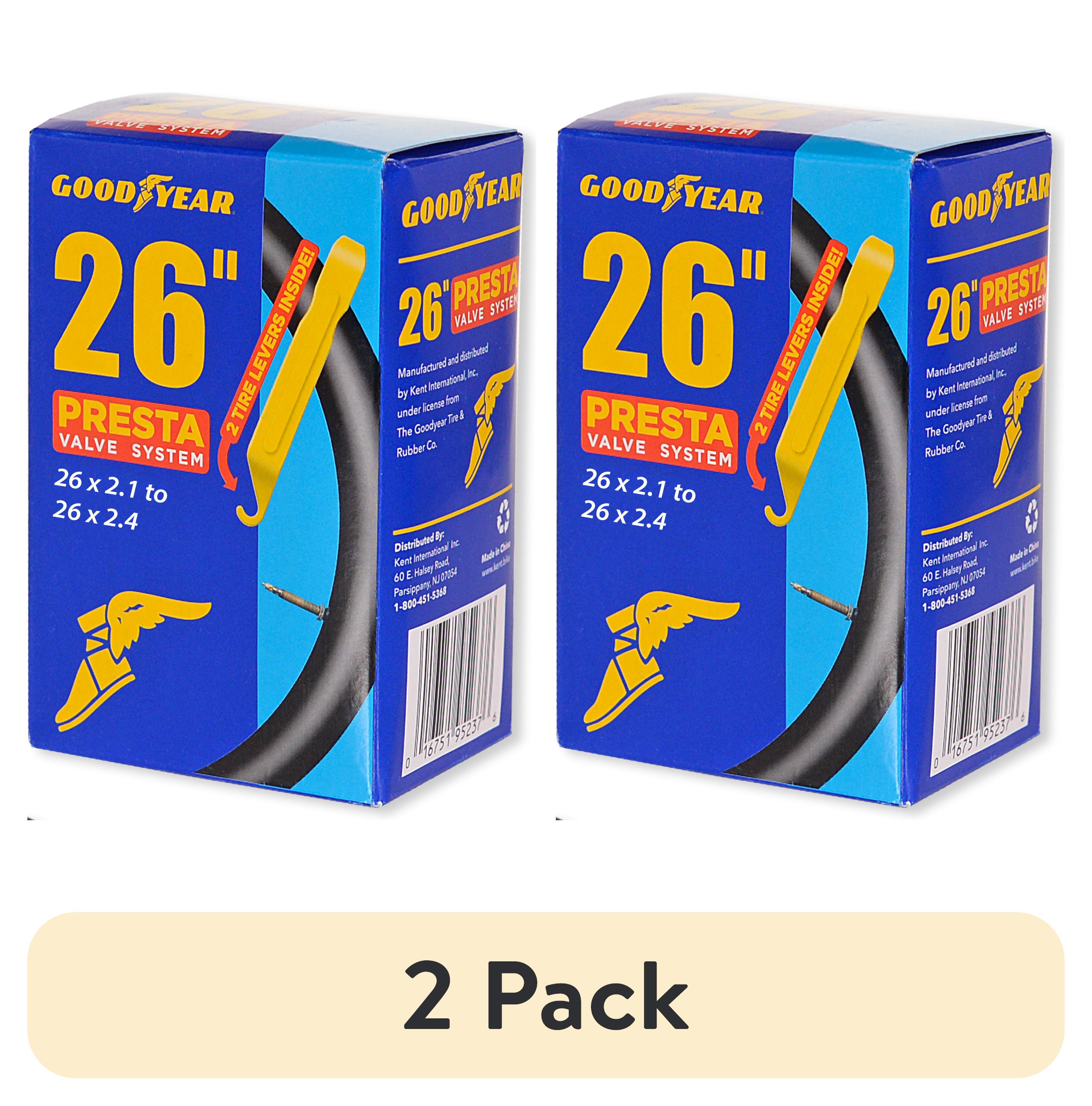  2 Pack Goodyear 26 X 2 1 2 4 Heavy Duty Bike Tube Presta Valve