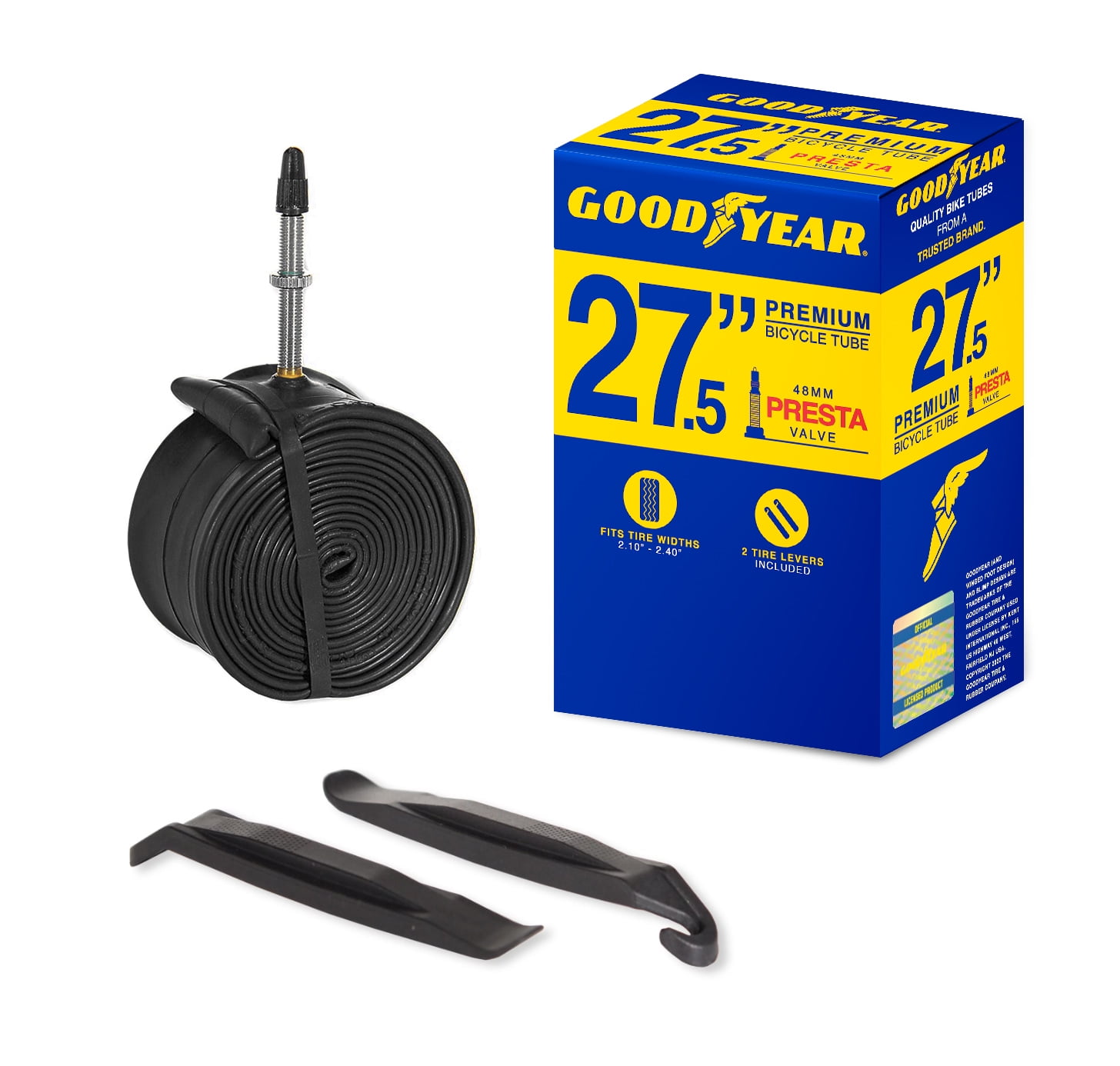 Goodyear 27.5" x 2.1"-2.4" 650b Heavy Duty, Presta Valve Bike Tube ...