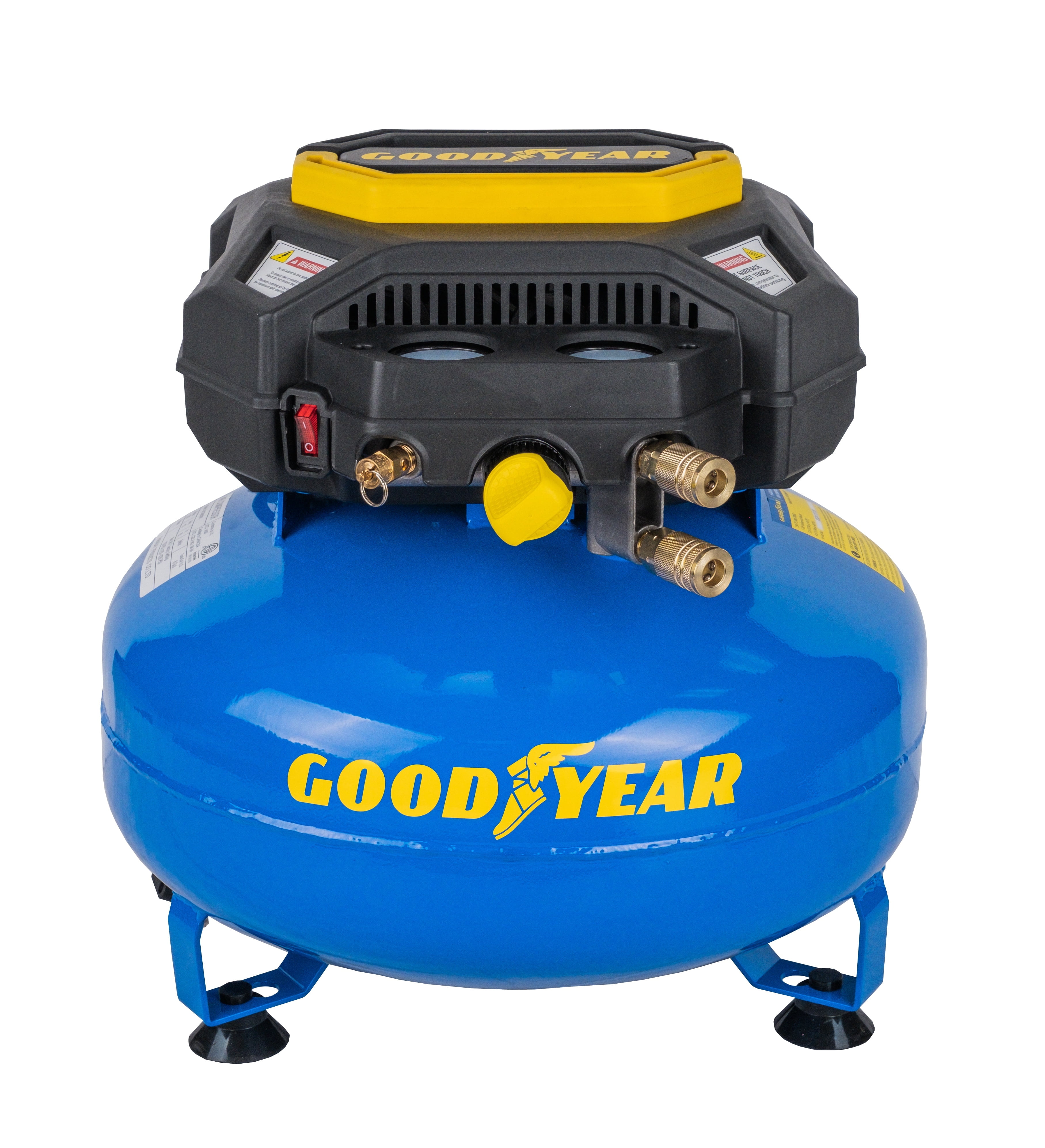 Goodyear 6 Gallon 150 PSI Oil Free Electric Pancake Air Compressor ...