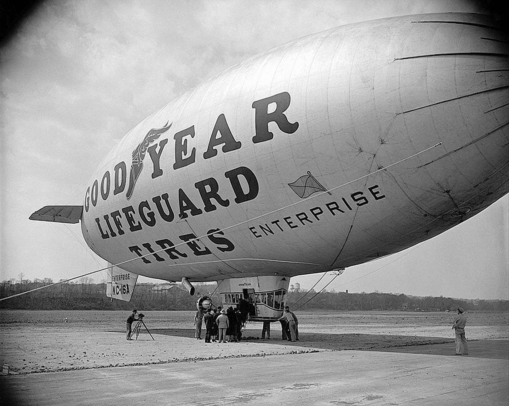 Goodyear Blimp at Washington D.C. Airport - 24x36 Inch Glossy Laminated ...
