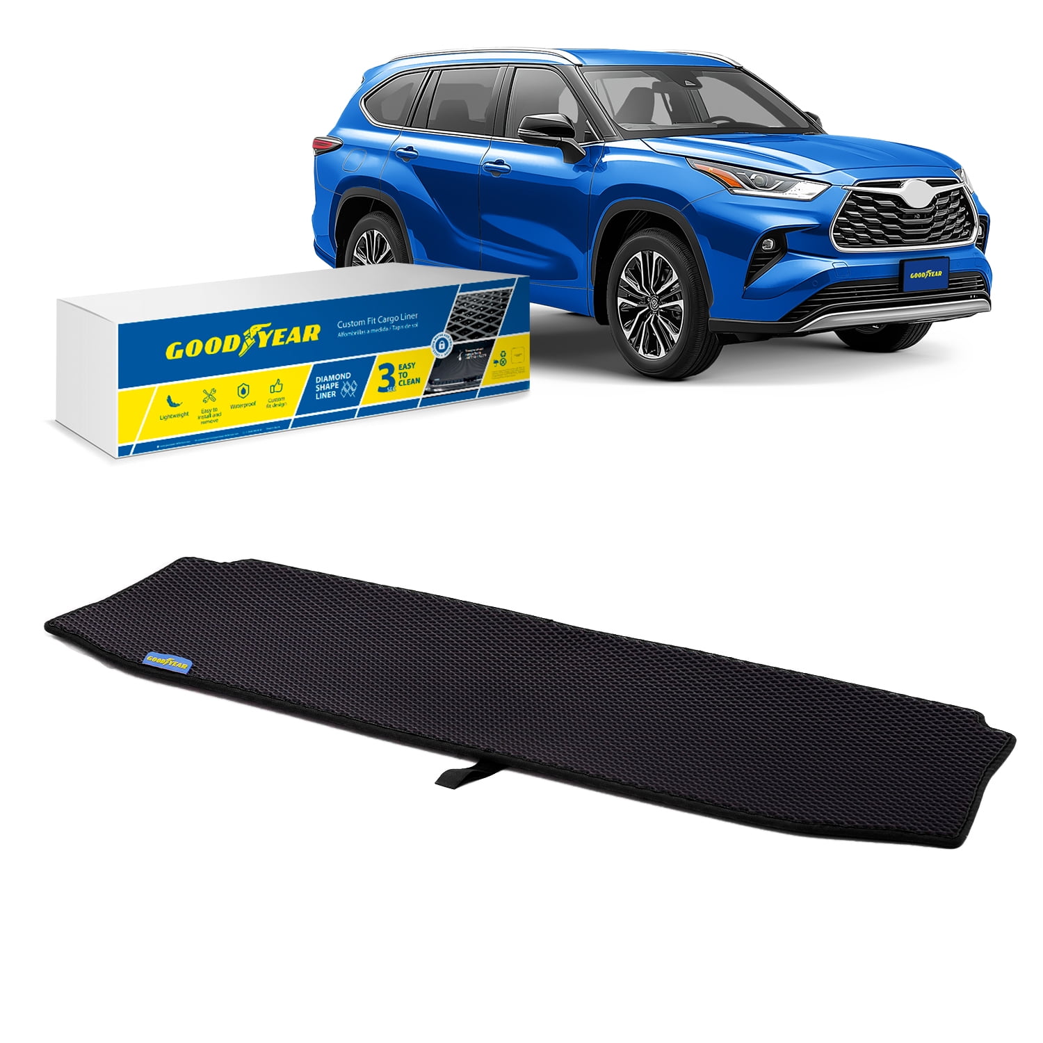Goodyear Custom Fit Cargo Mat Liner for Toyota Highlander 2020-2021 ...