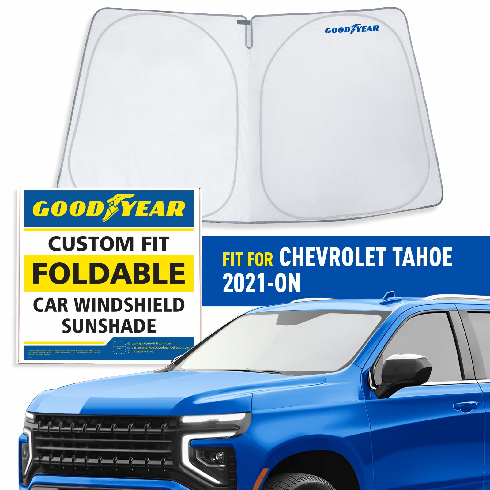Goodyear Foldable Windshield SunShade for Chevrolet (Chevy) Tahoe 2021 ...