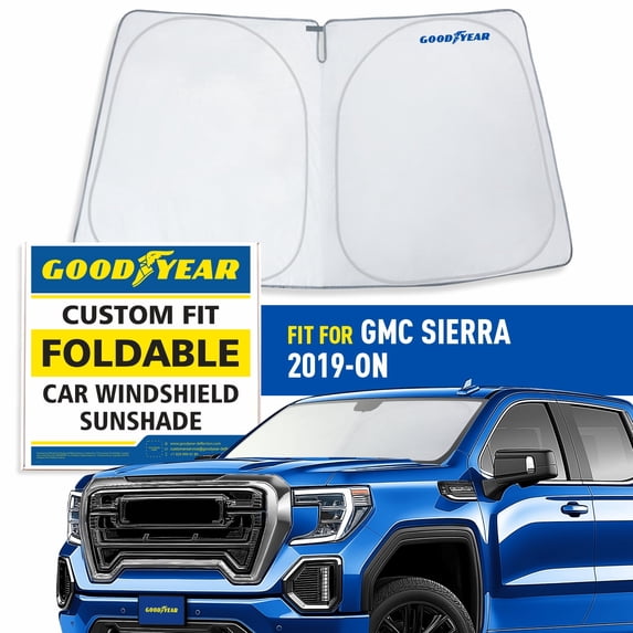 Goodyear Foldable Windshield SunShade for GMC Sierra 2019-2025, Truck ...
