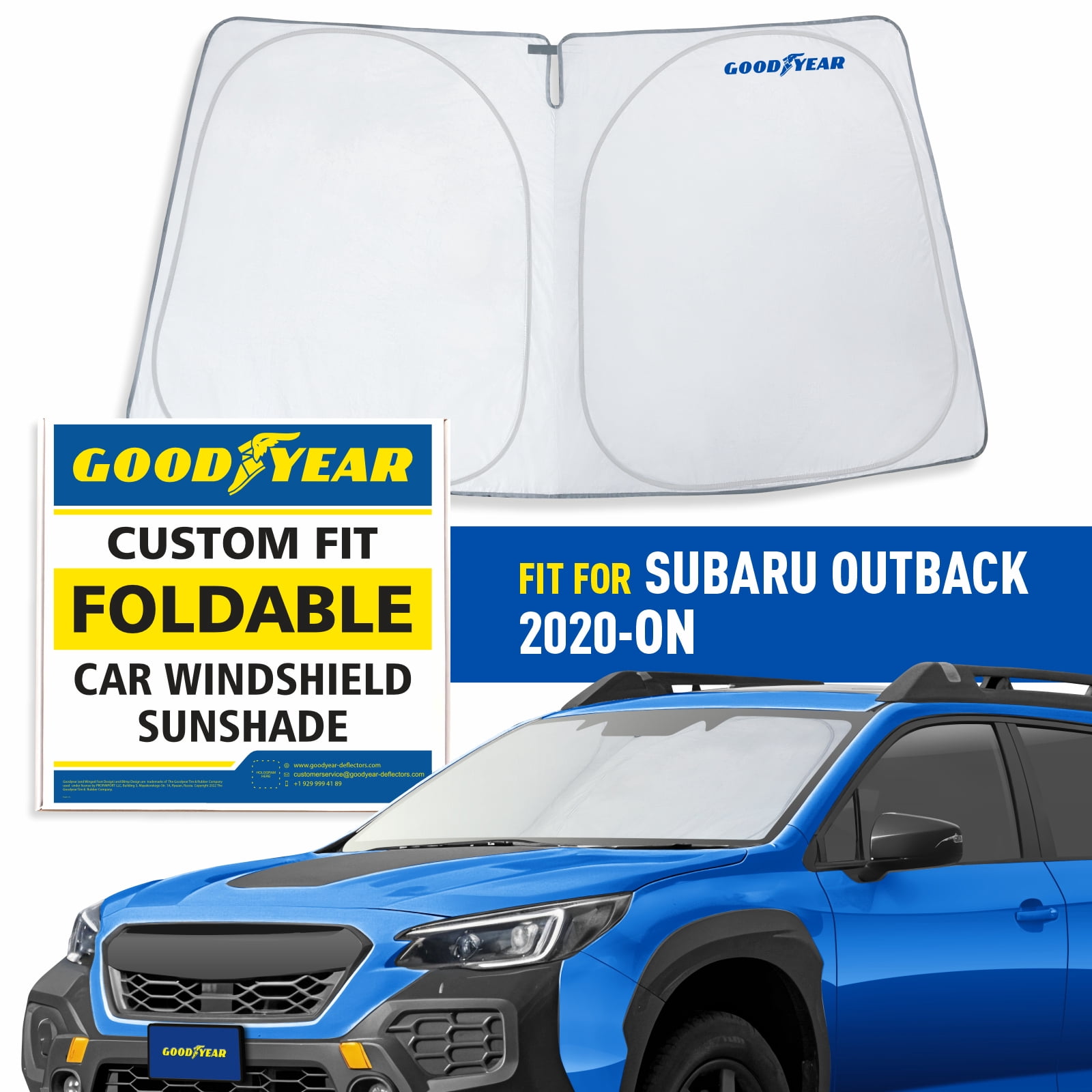 Goodyear Custom-Fit Dashboard Sun Shade for Subaru Outback 2020-2023 ...
