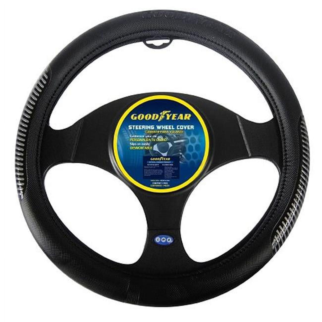 Goodyear GY-SWC-312 Black PU Leather Steering Wheel Cover - Walmart.com