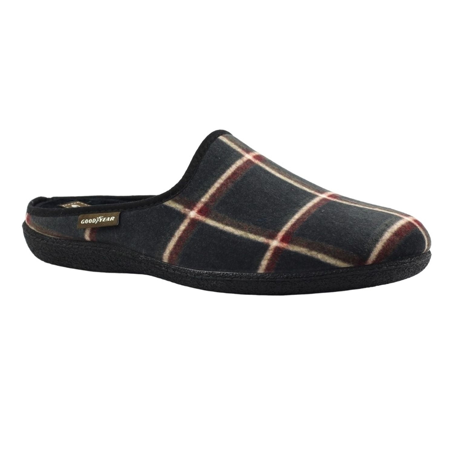 Goodyear Mens Checkmate Checked Mule Slippers - Walmart.com