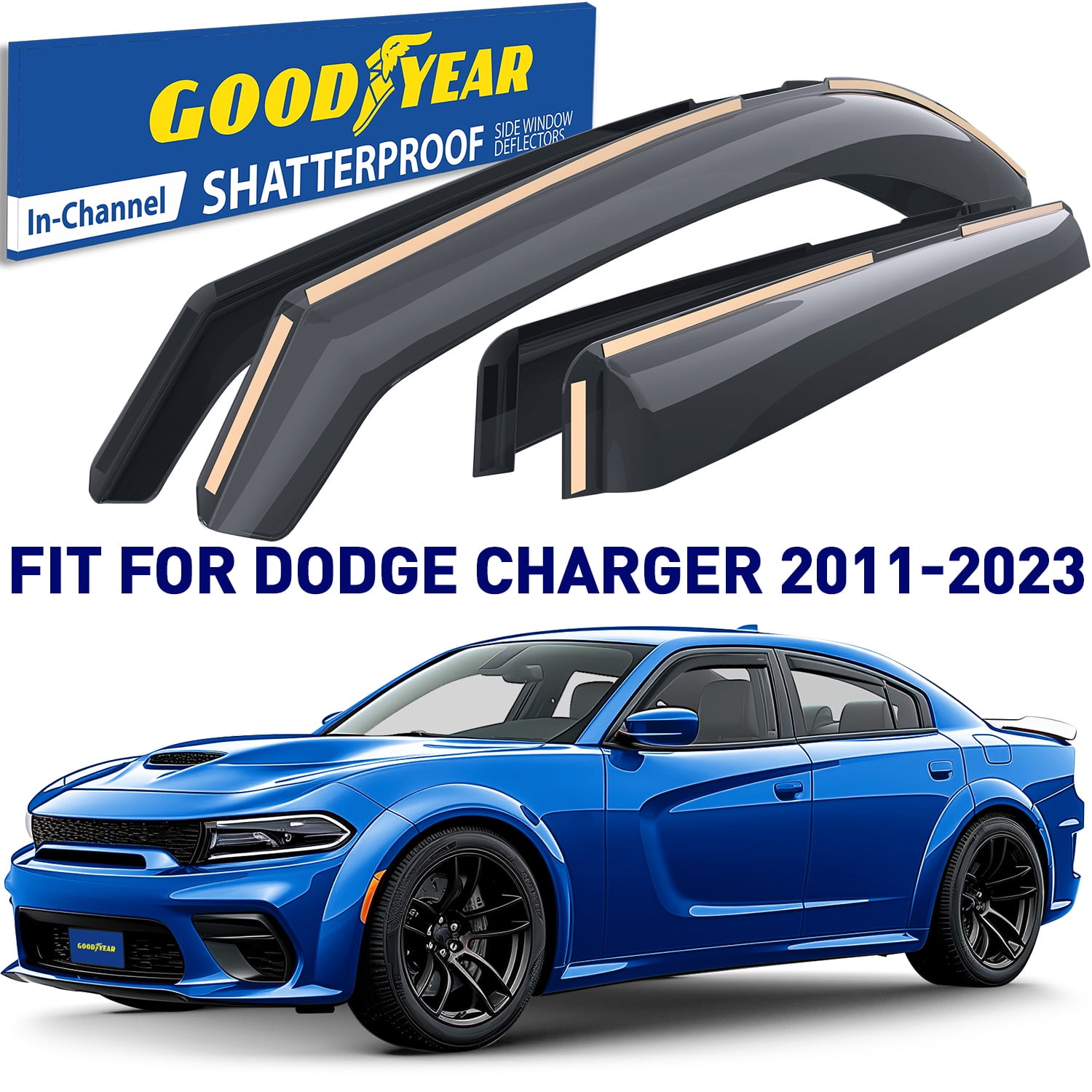 Goodyear Shatterproof Window Deflectors, In-Channel Rain Guards for ...