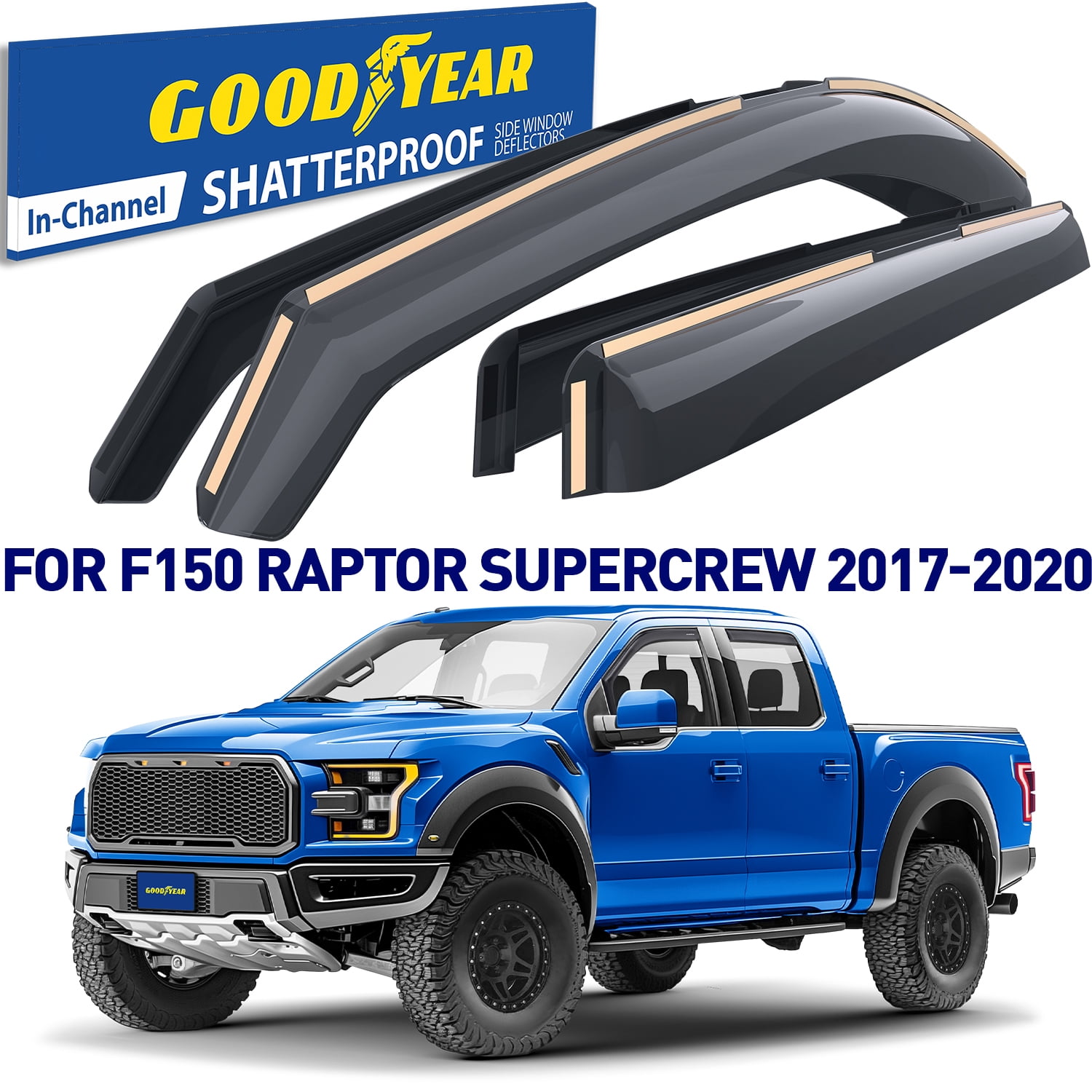 Goodyear Shatterproof in-Channel Window Deflectors for Ford F150 Raptor ...