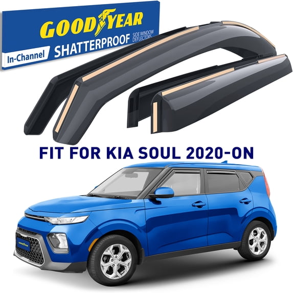 Goodyear Shatterproof Window Deflectors for Kia Soul 2020-2024, 4 pcs ...