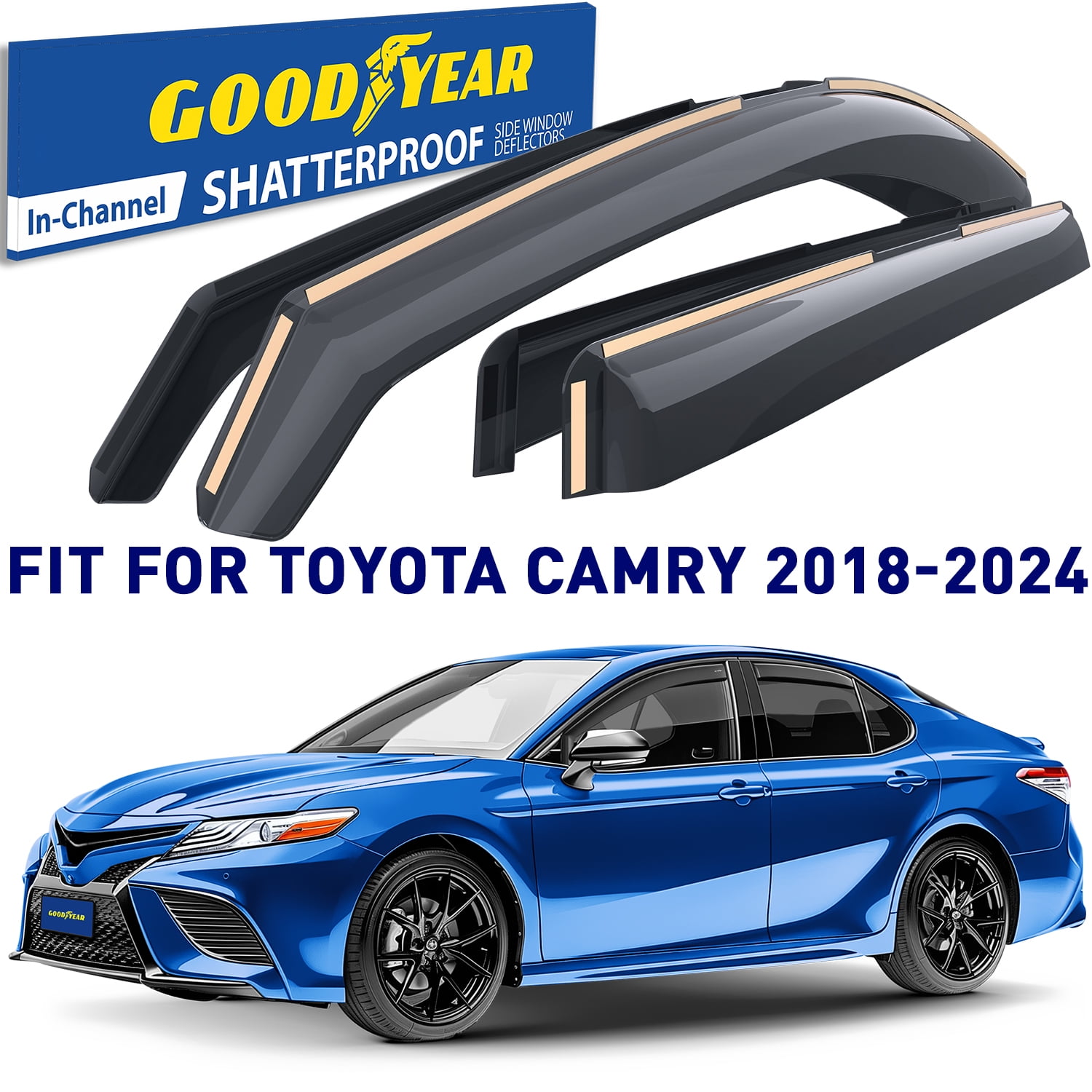 Goodyear Shatterproof Window Deflectors for Toyota Camry 2018-2024 ...