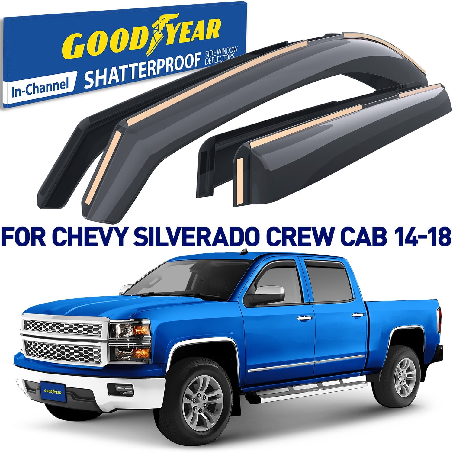 Goodyear Shatterproof in-Channel Window Deflectors for Trucks Chevrolet ...