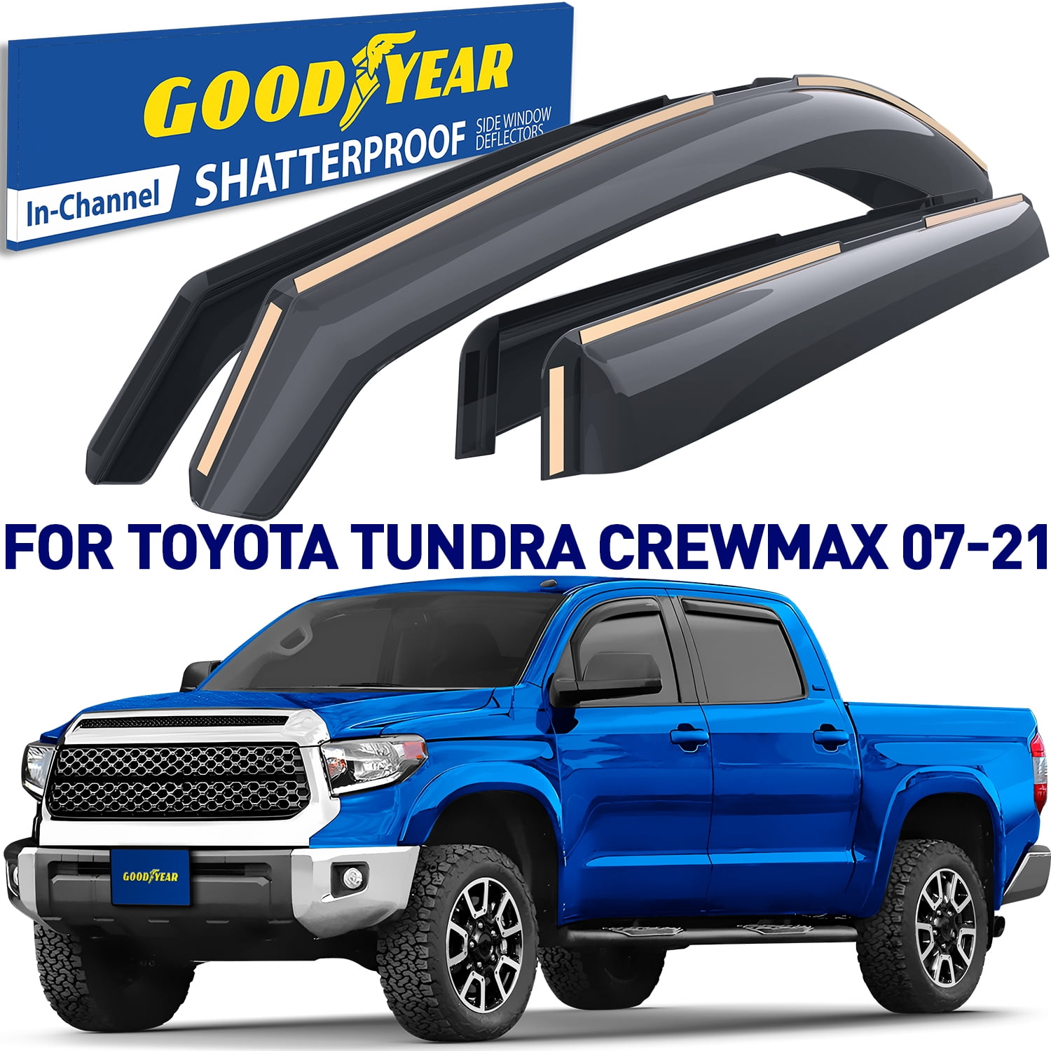 Goodyear Shatterproof in-Channel Window Deflectors for Trucks Toyota ...