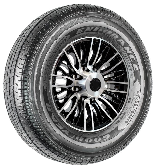 Goodyear Trailer Tire On eCustomrim Aluminum Rim ST235/80R16 Load Range ...