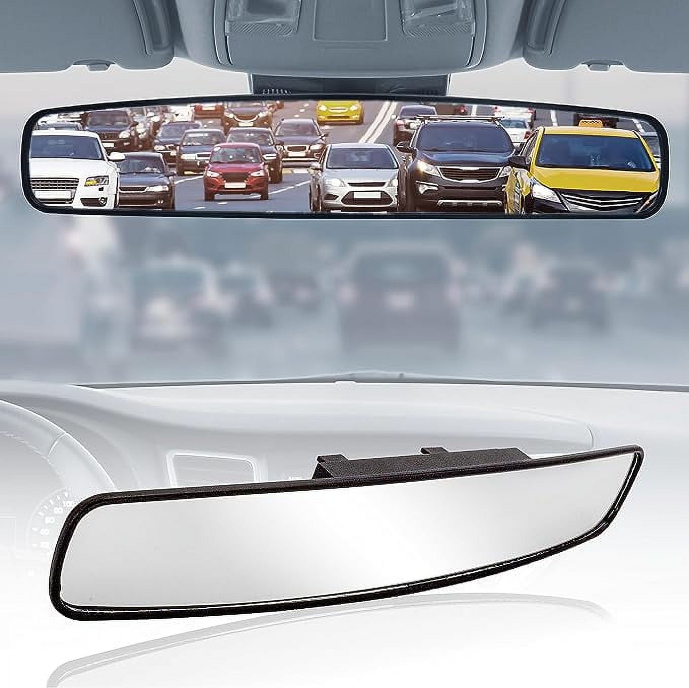Goodyear 17" Universal Wide Angle Extended Rear View Mirror, Eliminates ...