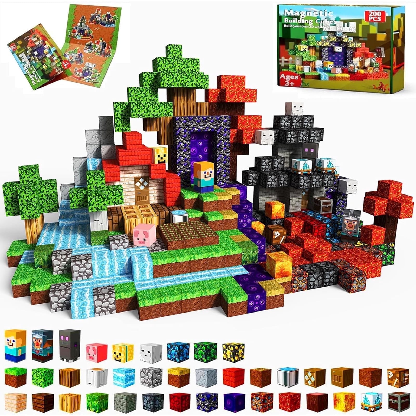 Annexfun Magnetic Building Blocks Set 200PCS Kids STEM Toys for ...