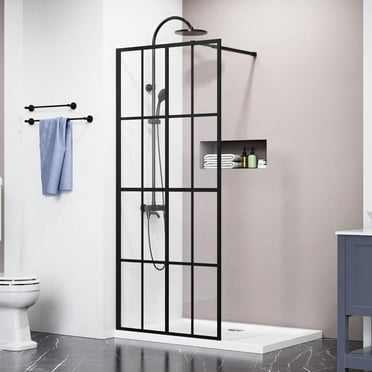 MCOCOD 34" W x 72" H Shower Screen, Shower Glass Panel for Walk-in ...