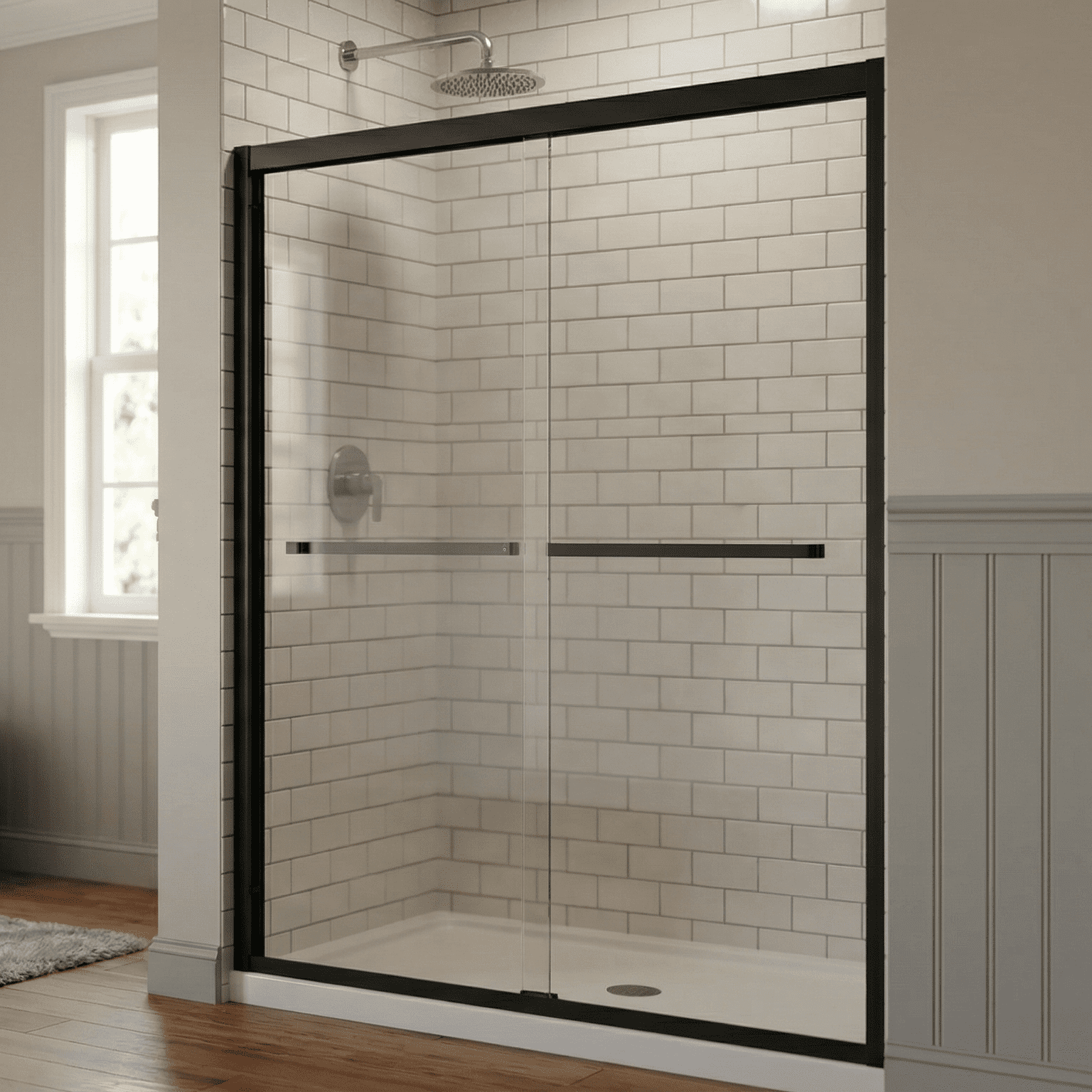 Goodyo 48 in x 72 in Double Sliding Shower Door, 1/4" Thick Clear ...