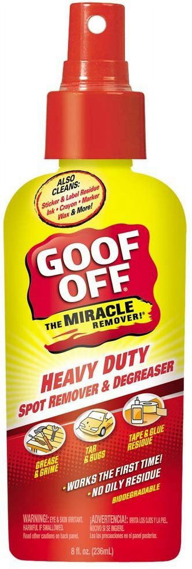 Goof Off FG728 Heavy Duty Spot Remover and Degreaser Pump Spray, 8 ...