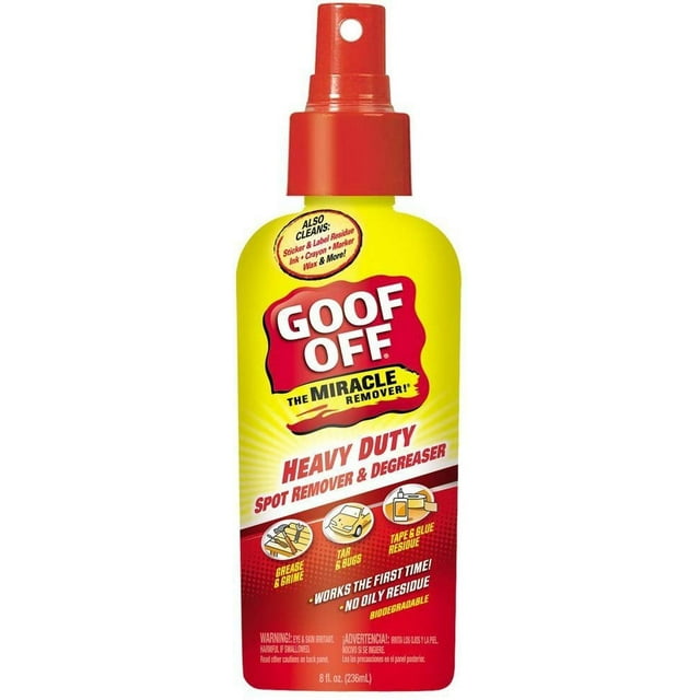 Goof Off FG728 Heavy Duty Spot Remover and Degreaser Pump Spray, 8 ...