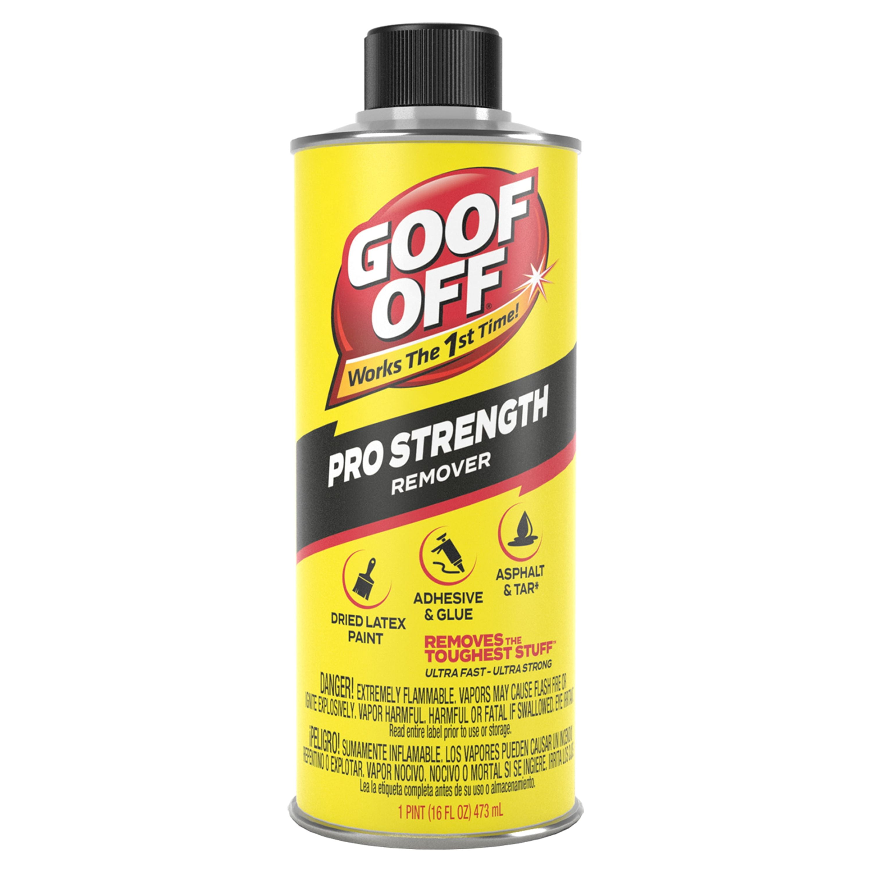 Goof Off Remover, 16 fl oz, latex paint, adhesive, and tar remover ...