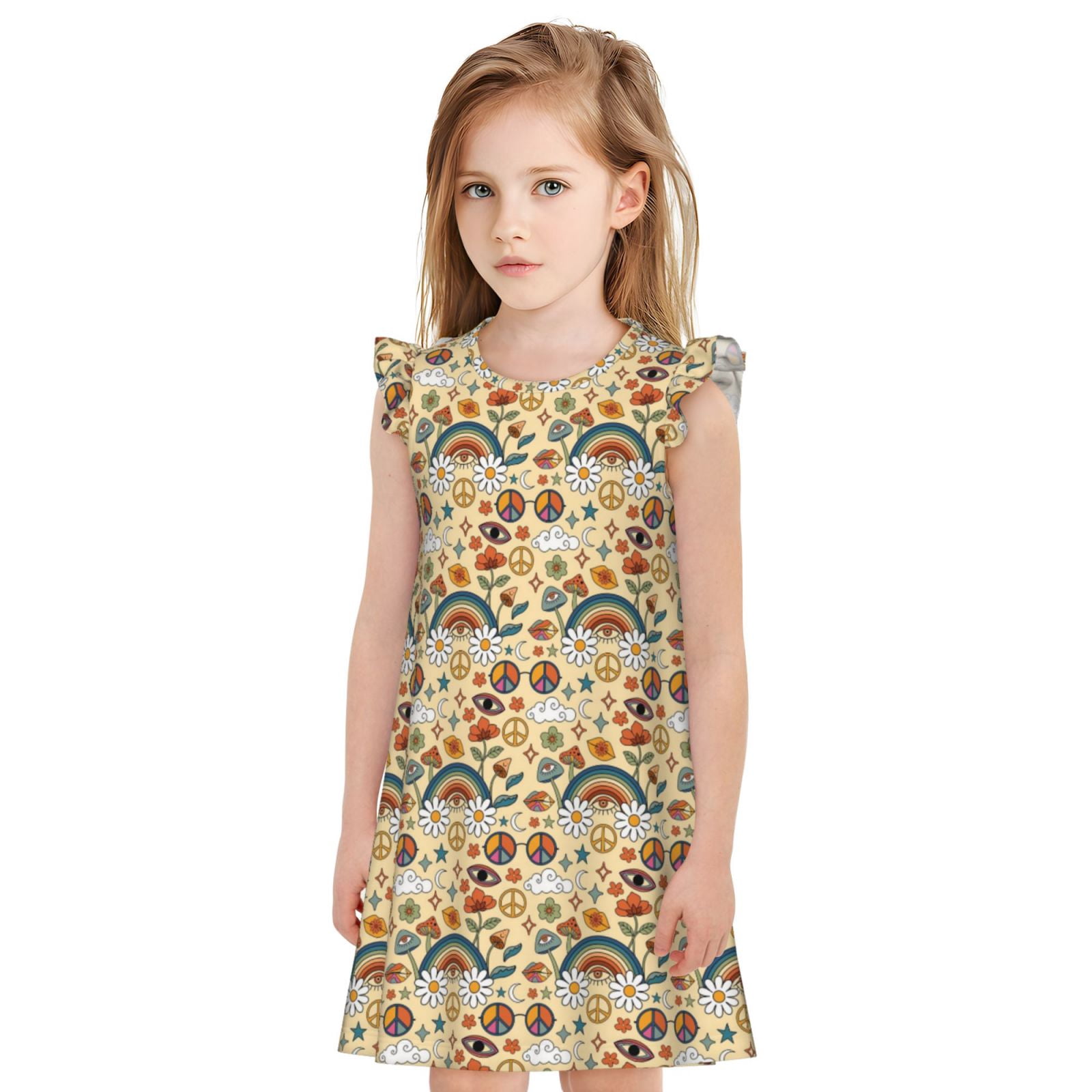 Goofa 70s Hippie Style Pattern Sweet & Sassy Girls' Nightgowns - Short ...