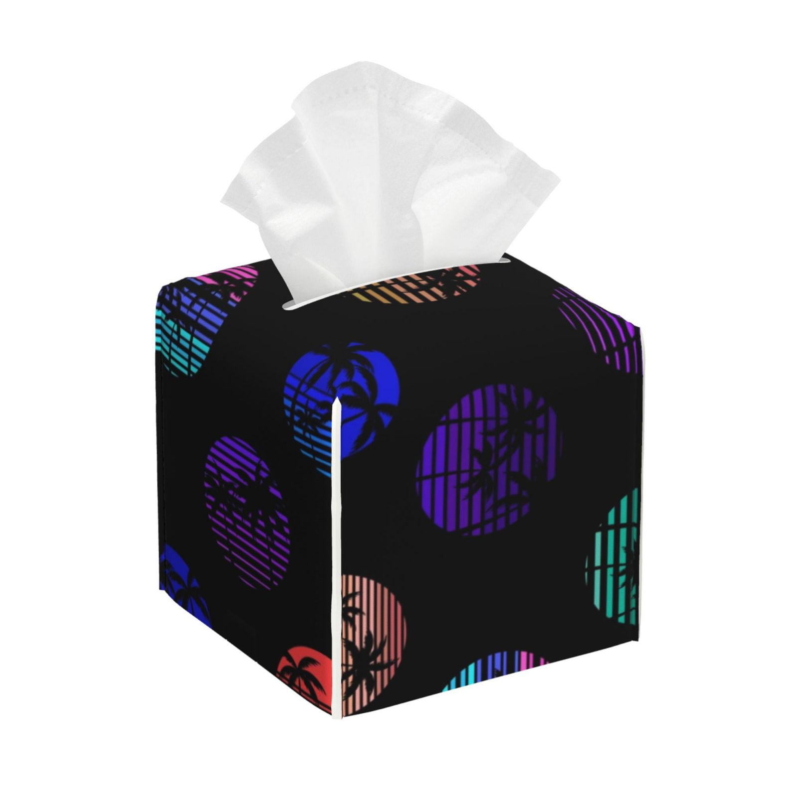 Goofa 80s Style Palm Trees Tissue Box Cover PVC Leather Tissue Holder ...