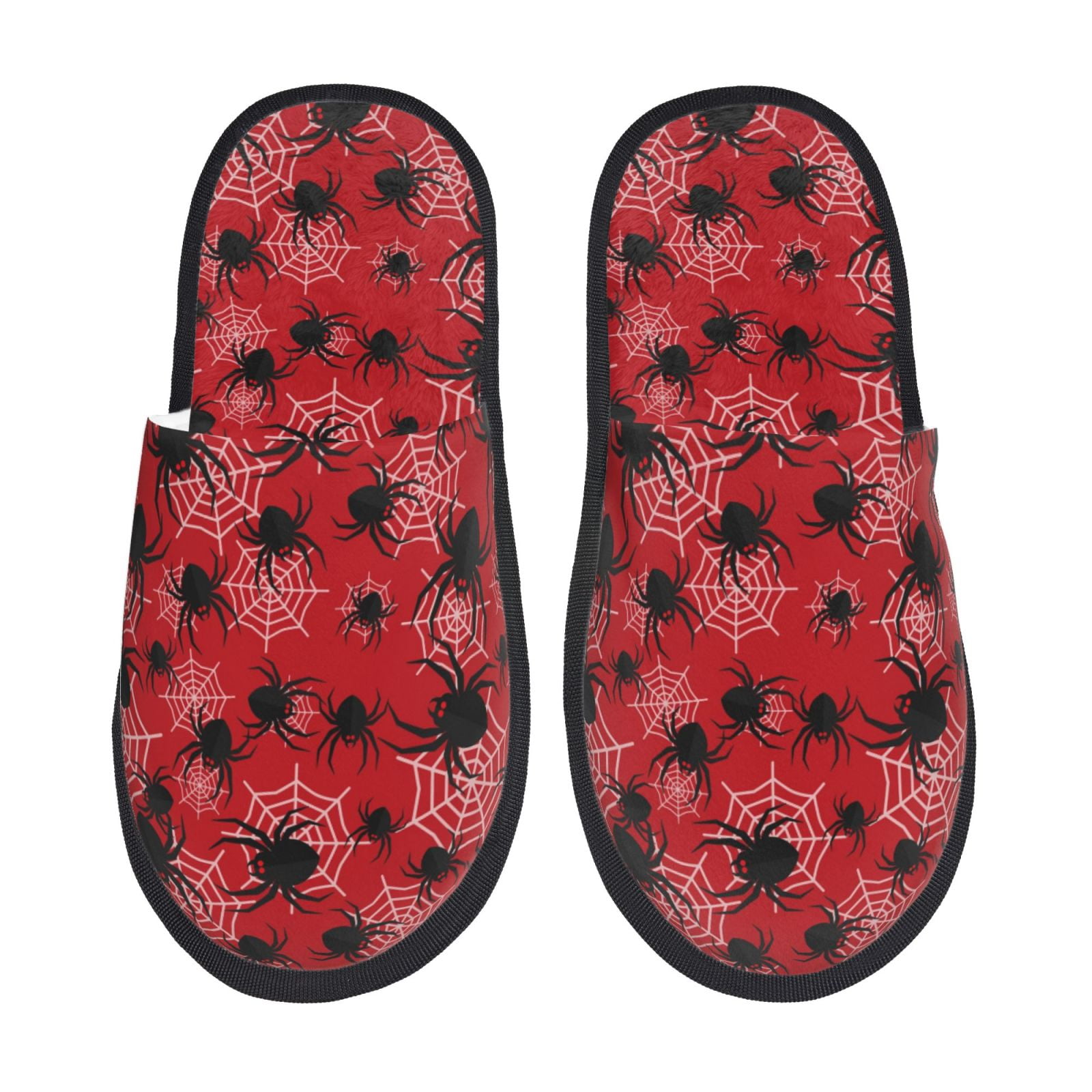 Goofa A Web With A Spider 1 Pattern Plush Furry Slippers for Men ...